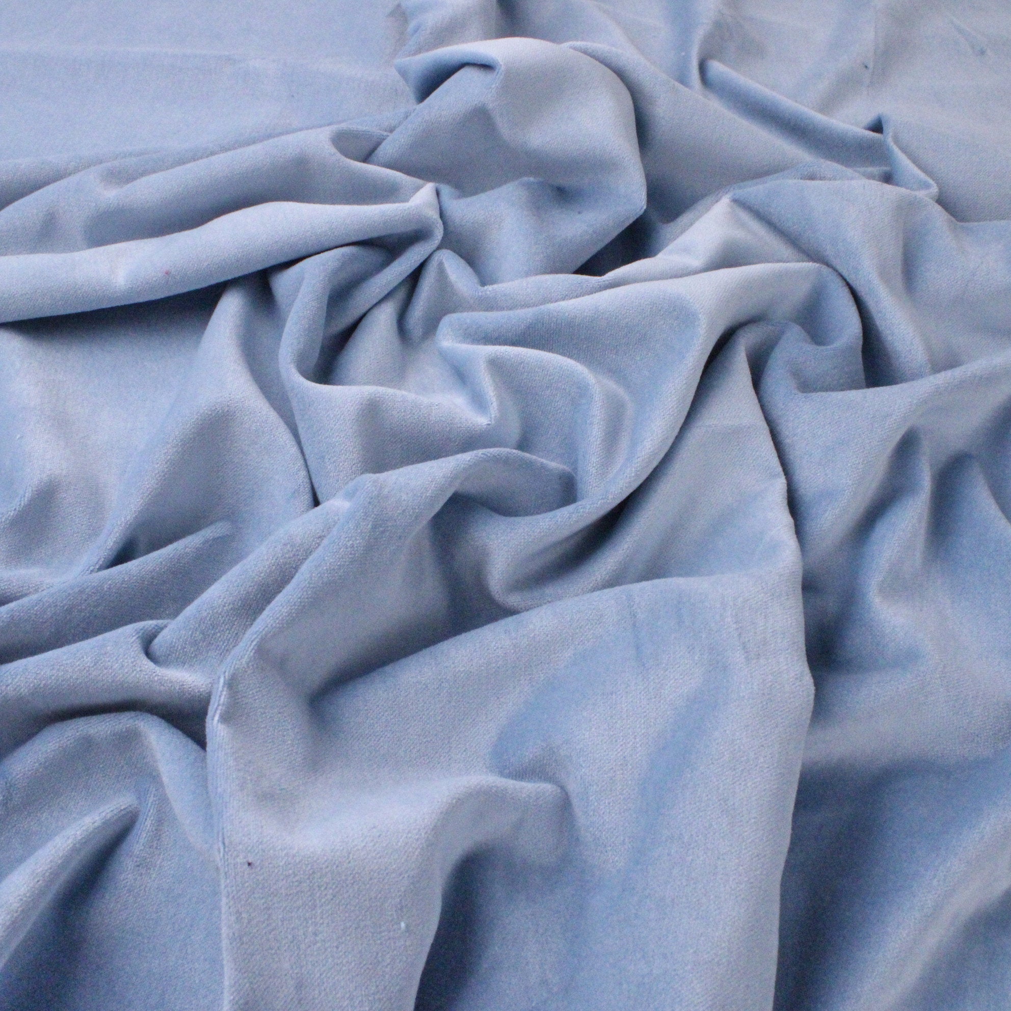 Genoa Pure 100% Cotton Velvet Upholstery Fabric - Blue – Lullabee Fabrics
