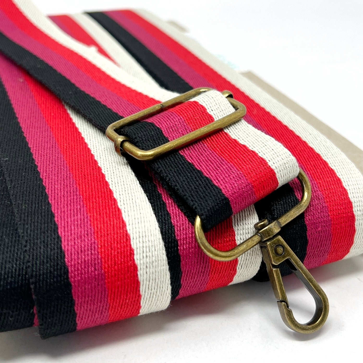 38mm Stripe Bag Making Webbing Strong Strap Material - Black/Fuchsia/R ...