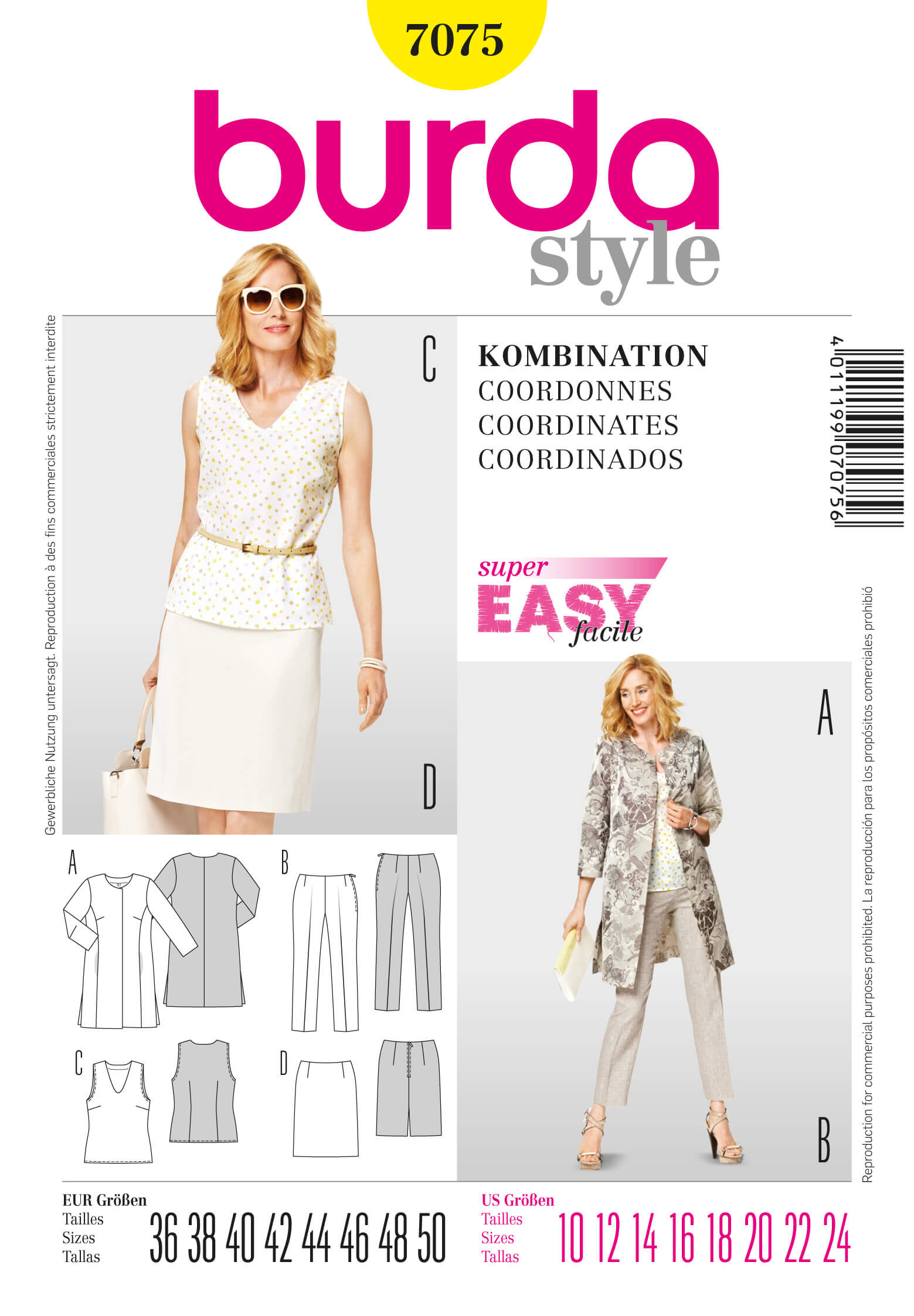 Burda Style Coordinates Sewing Pattern for Stylish Creations B7075 ...