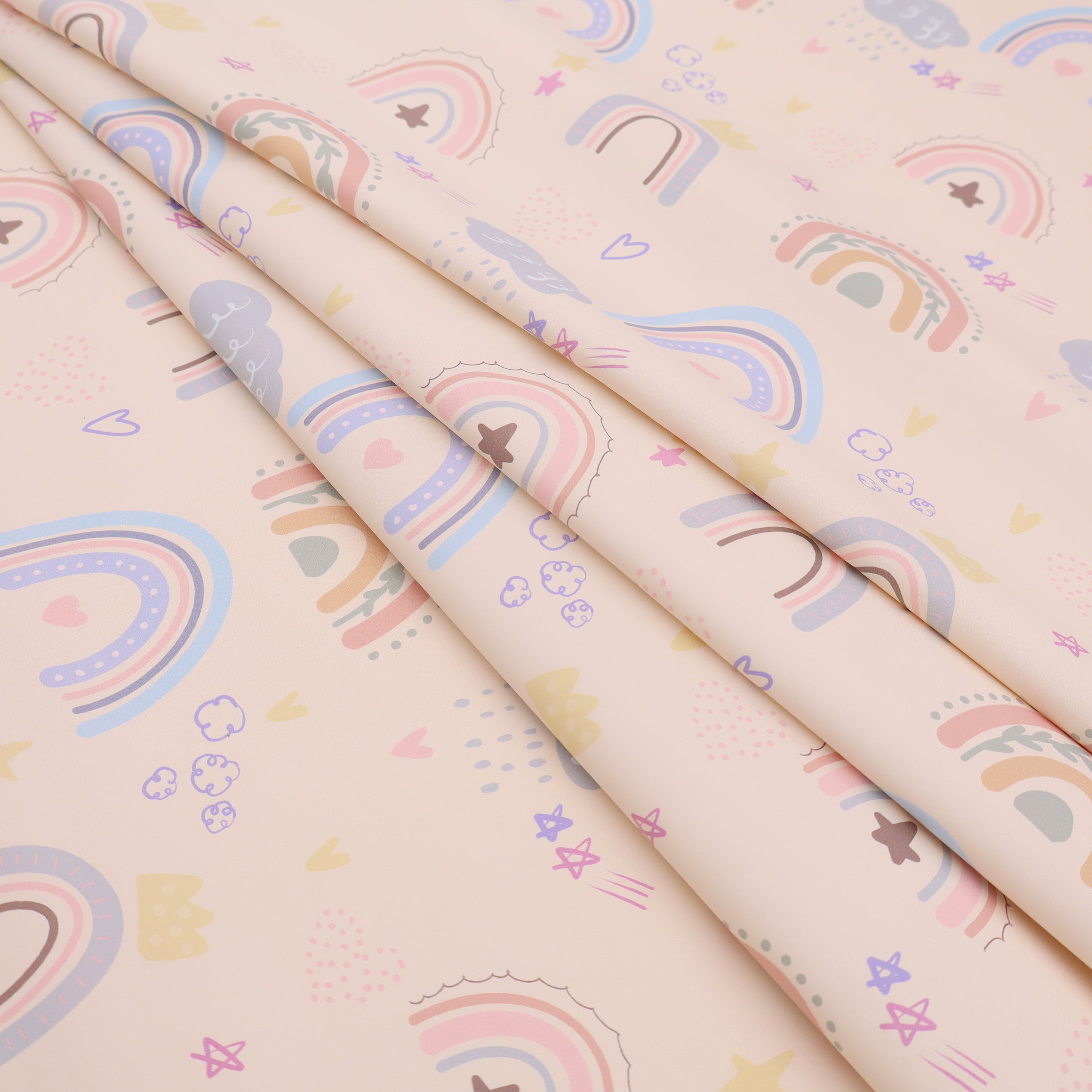 Aqua Protect PU Waterproof Jacketing Coating Fabric - Rainbow Off Whit ...