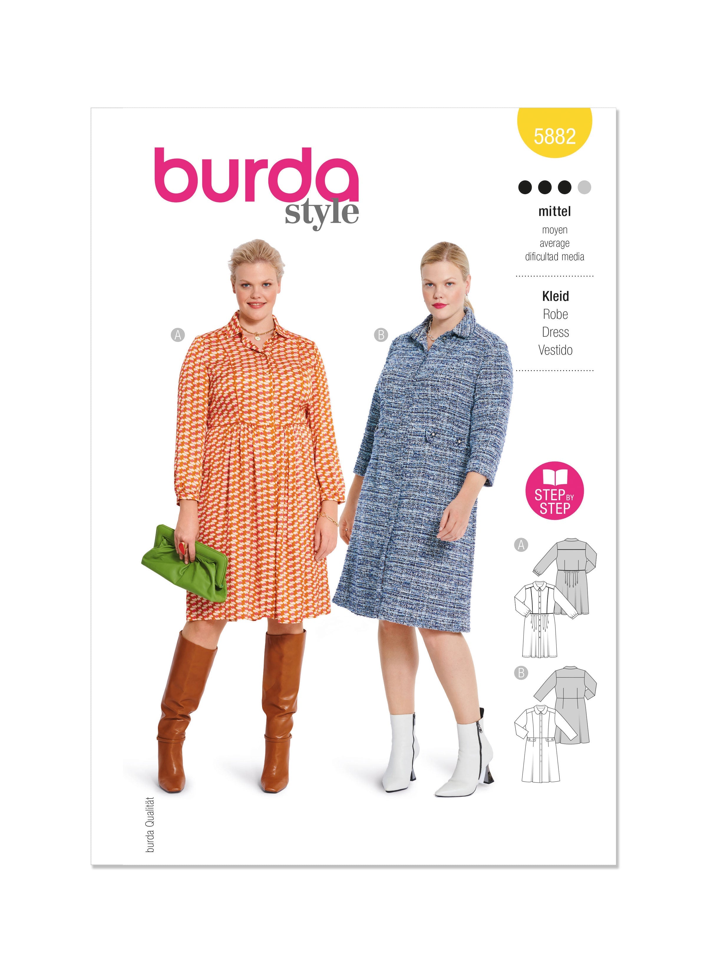 Burda Style Misses' Dress Sewing Pattern for Fashionistas B5882 ...
