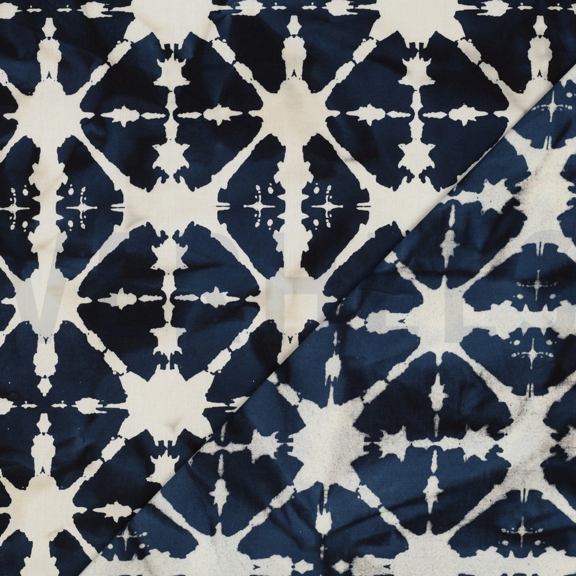 Batik Handcrafted Cotton Dressmaking Fabric - Navy Star – Lullabee Fabrics