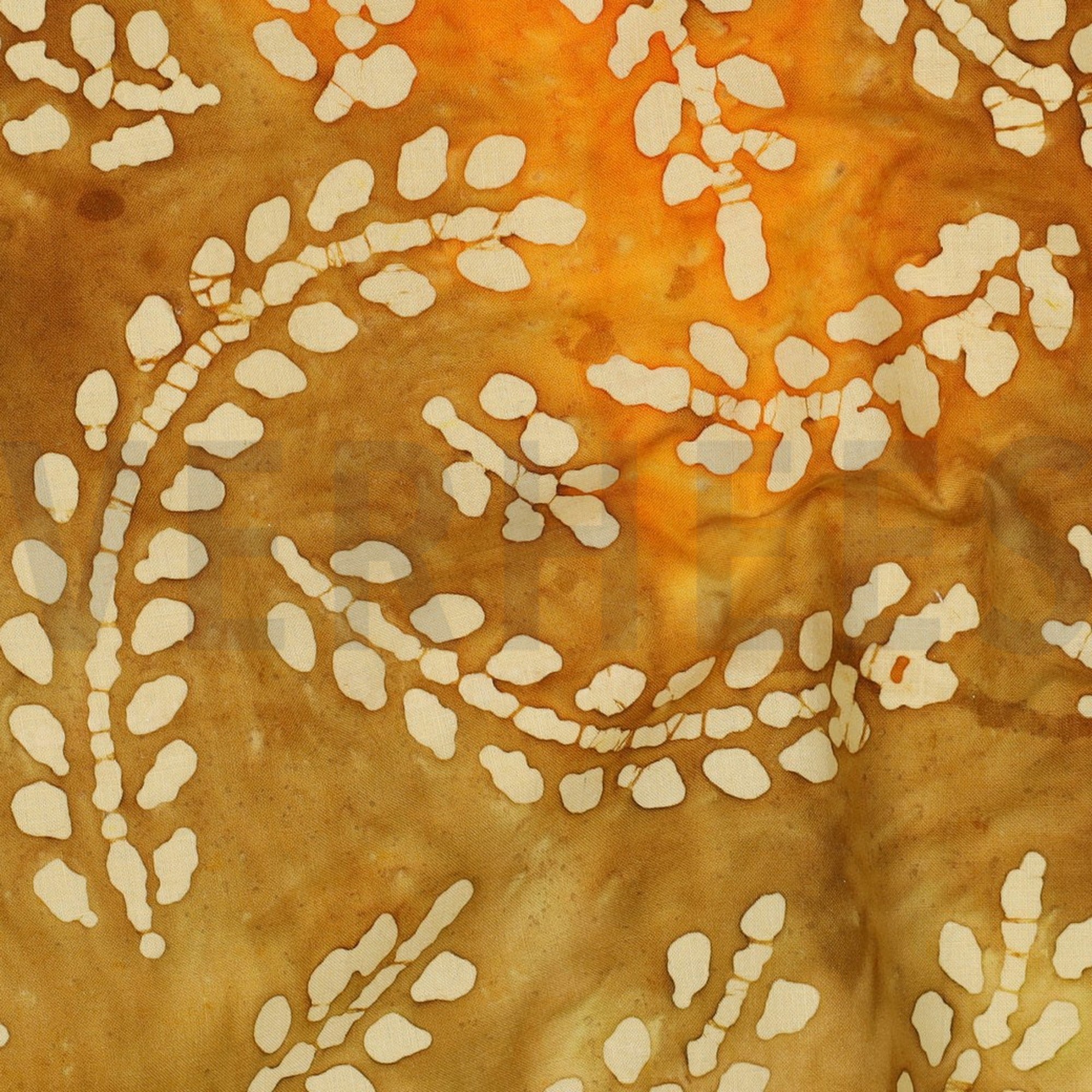 Batik Handcrafted Cotton Dressmaking Fabric - Ochre Stems – Lullabee ...
