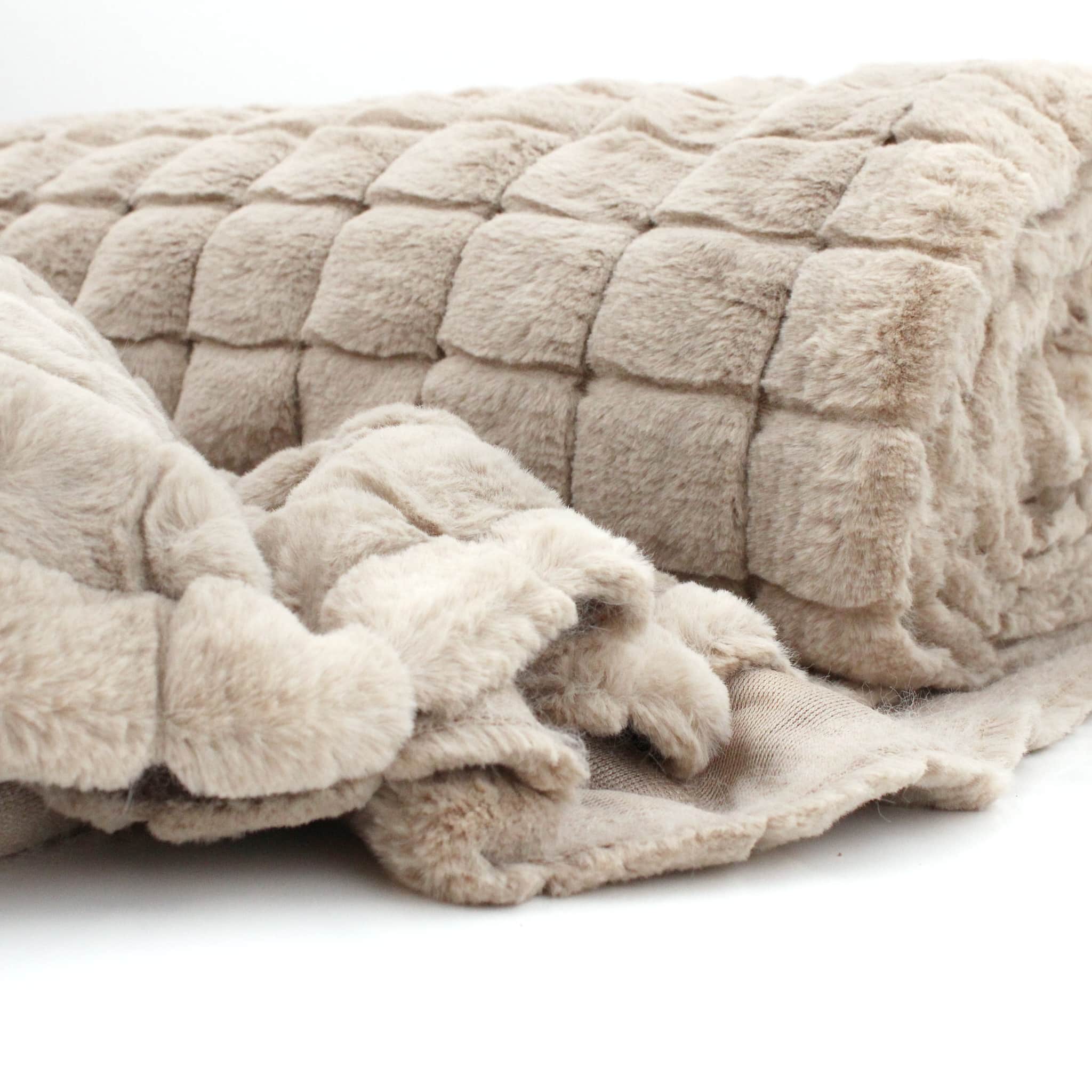 Blocks Faux Fur Jacketing & Coating - Beige – Lullabee Fabrics