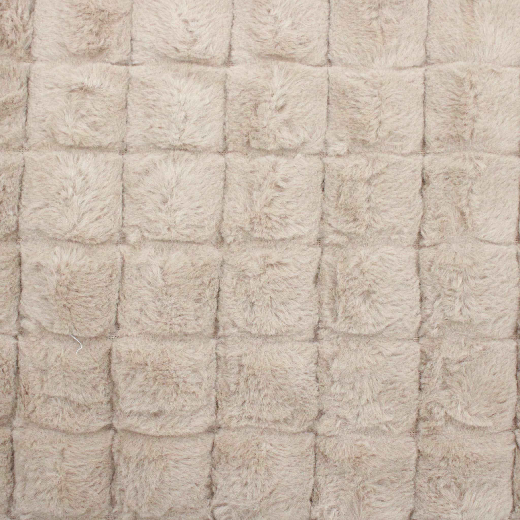 Blocks Faux Fur Jacketing & Coating - Beige – Lullabee Fabrics
