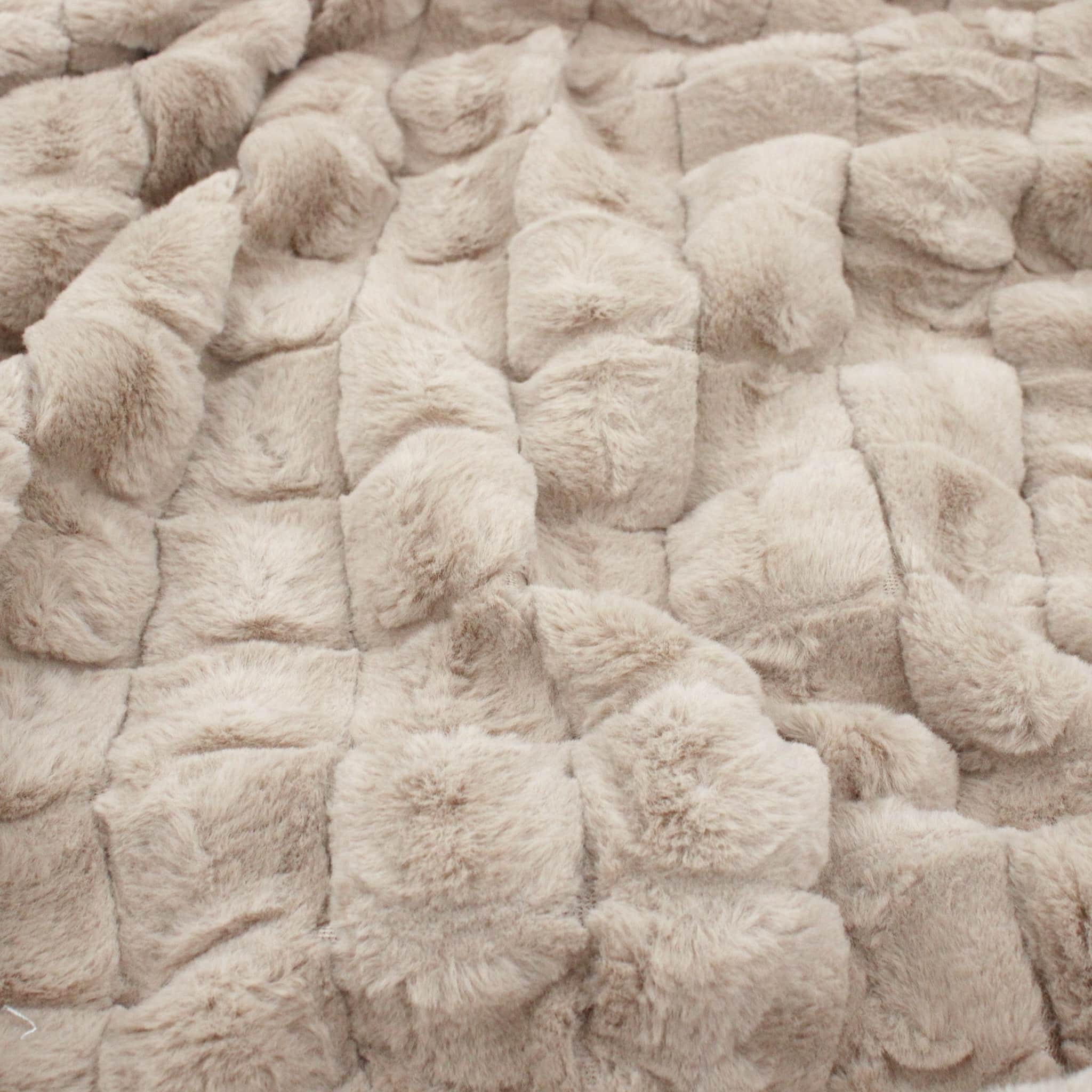 Blocks Faux Fur Jacketing & Coating - Beige – Lullabee Fabrics