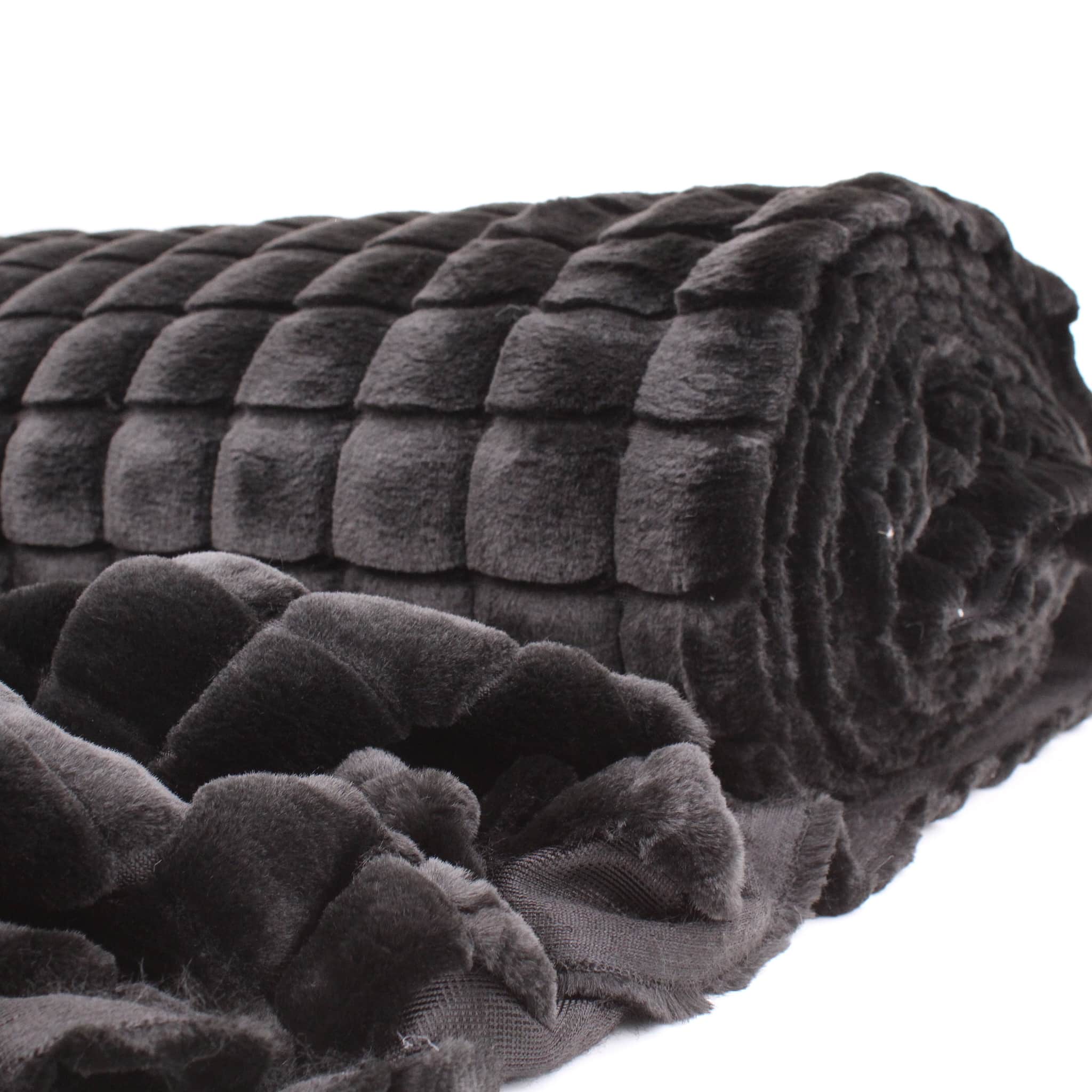 Blocks Faux Fur Jacketing & Coating - Black – Lullabee Fabrics
