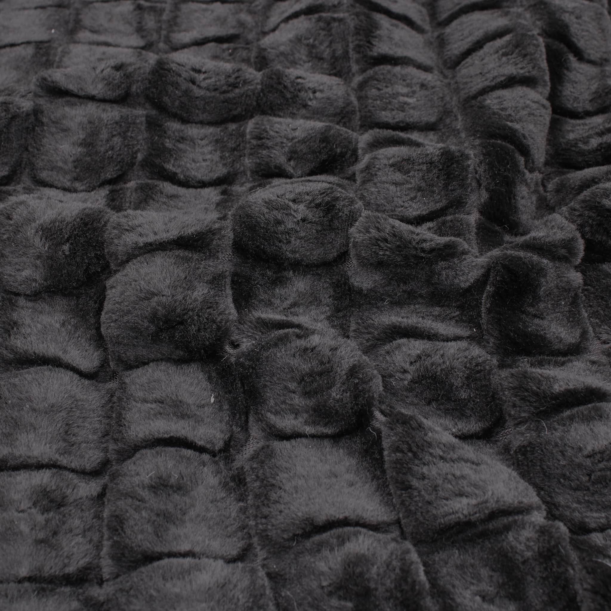 Blocks Faux Fur Jacketing & Coating - Black – Lullabee Fabrics