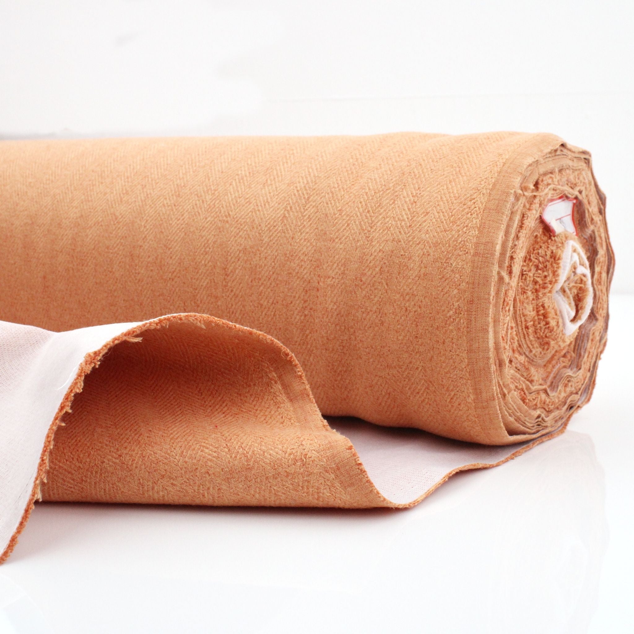 Cairo Herringbone Chevron Fire Retardant Upholstery - Orange Peach – Lullabee Fabrics