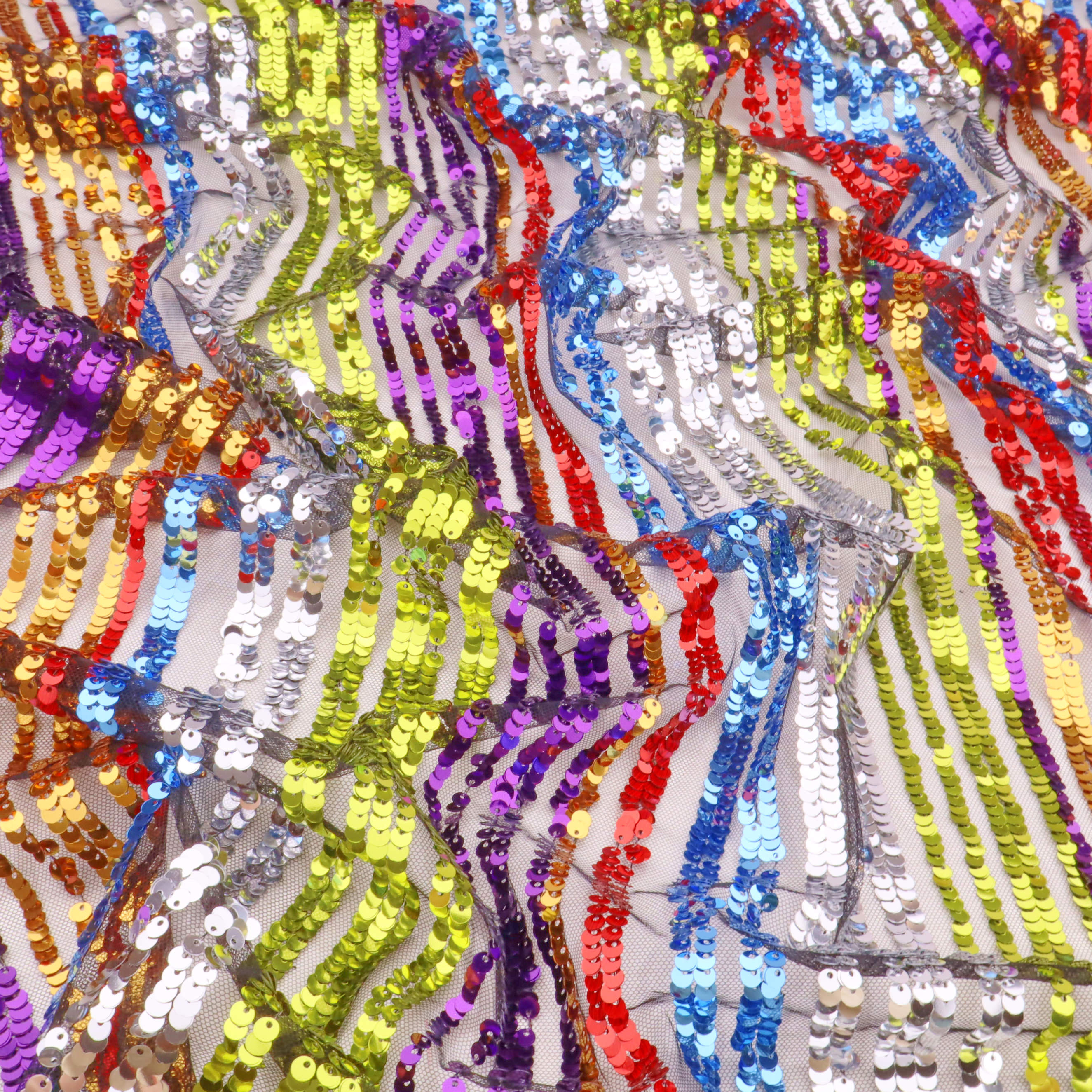 Cocktail Party Multicoloured Mesh Sequin Dressmaking Fabric - Middleto ...