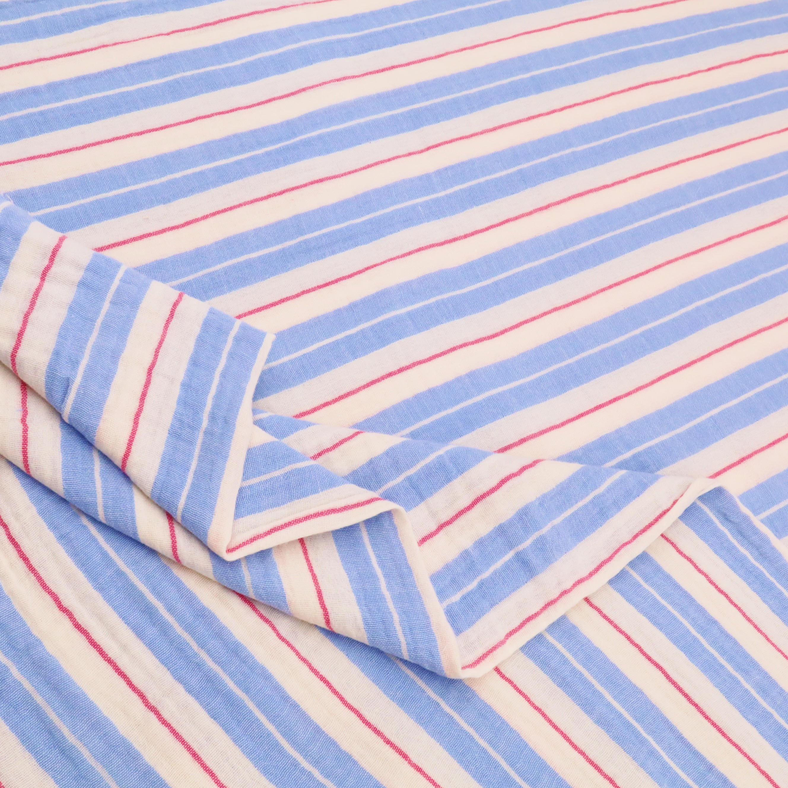 Colette Yarn Dyed Cotton Double Gauze Stripes Crinkle Dressmaking Fabr ...