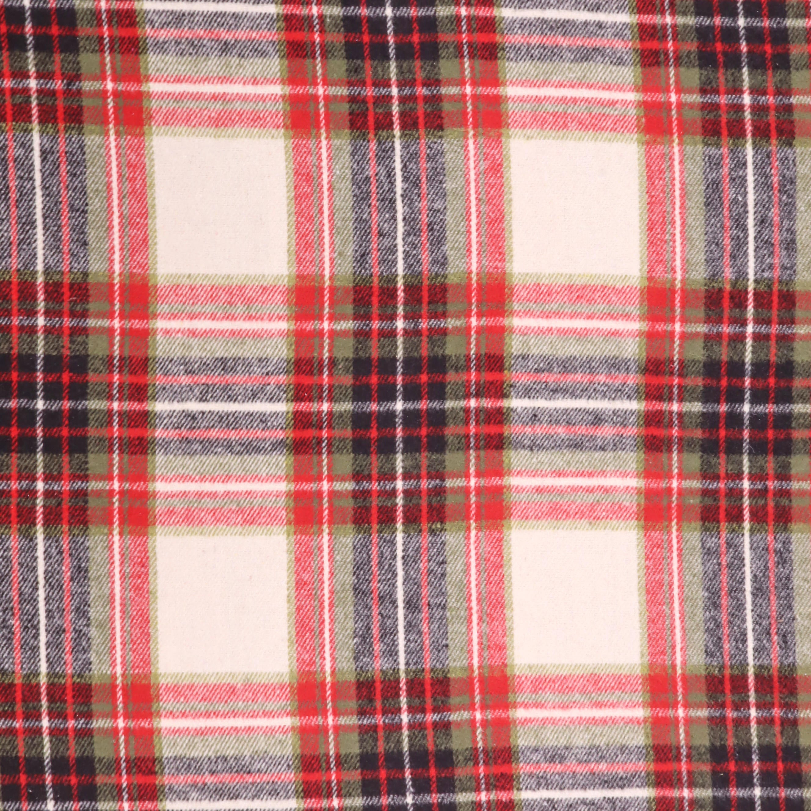 Cosy Thick Brushed Cotton Blend Tartan Plaid Jacketing & Coating Fabri ...