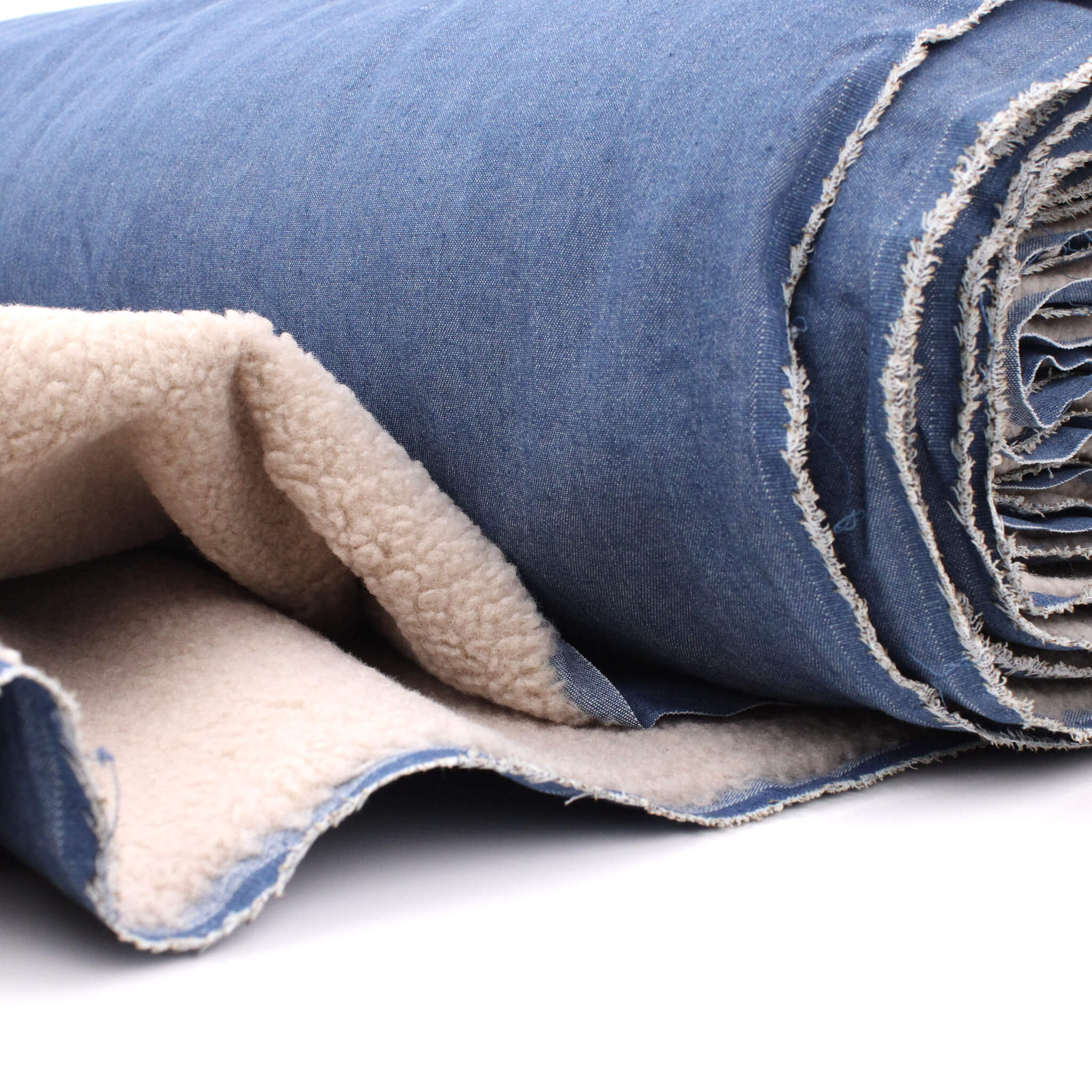 Denim Double-Faced Shearling Teddy Coating Jacketing - Blue – Lullabee ...