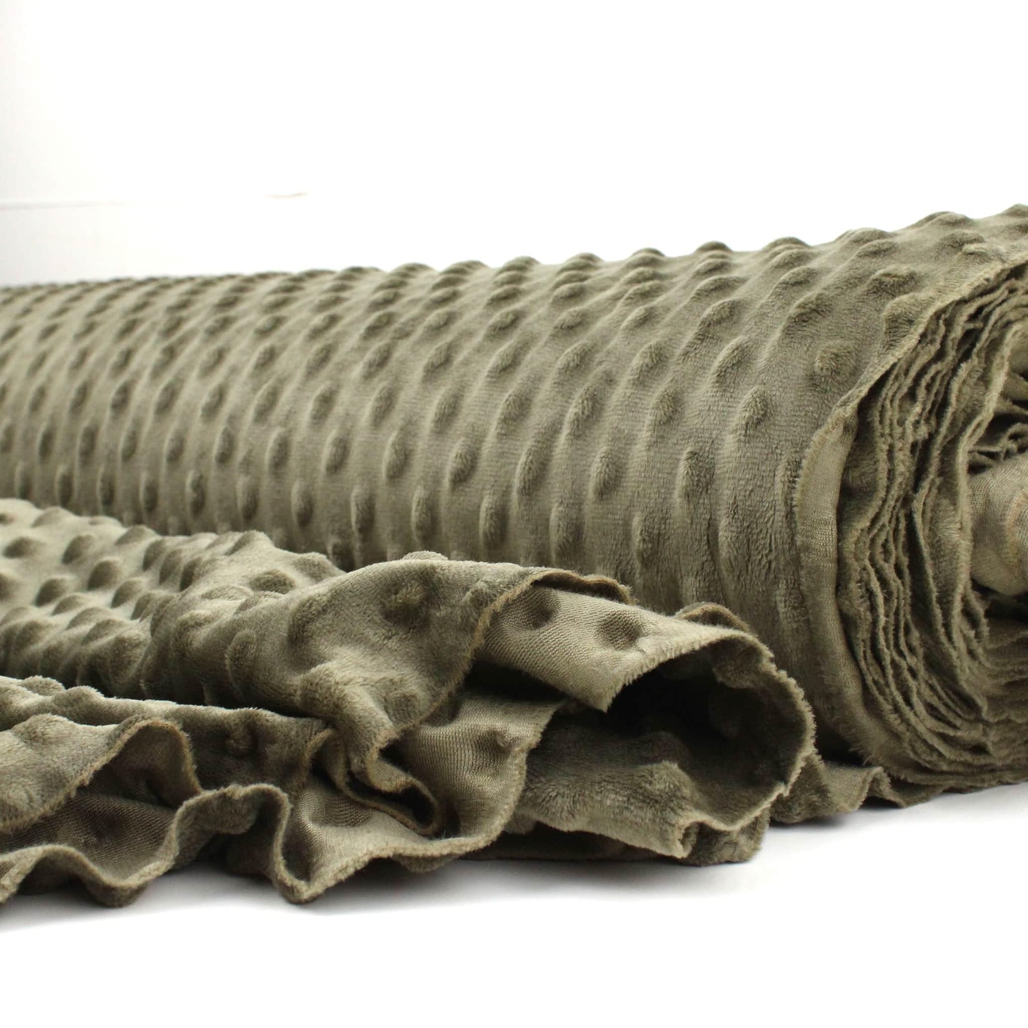 Dimple Dot Soft Fleece Fabric - Khaki Green – Lullabee Fabrics