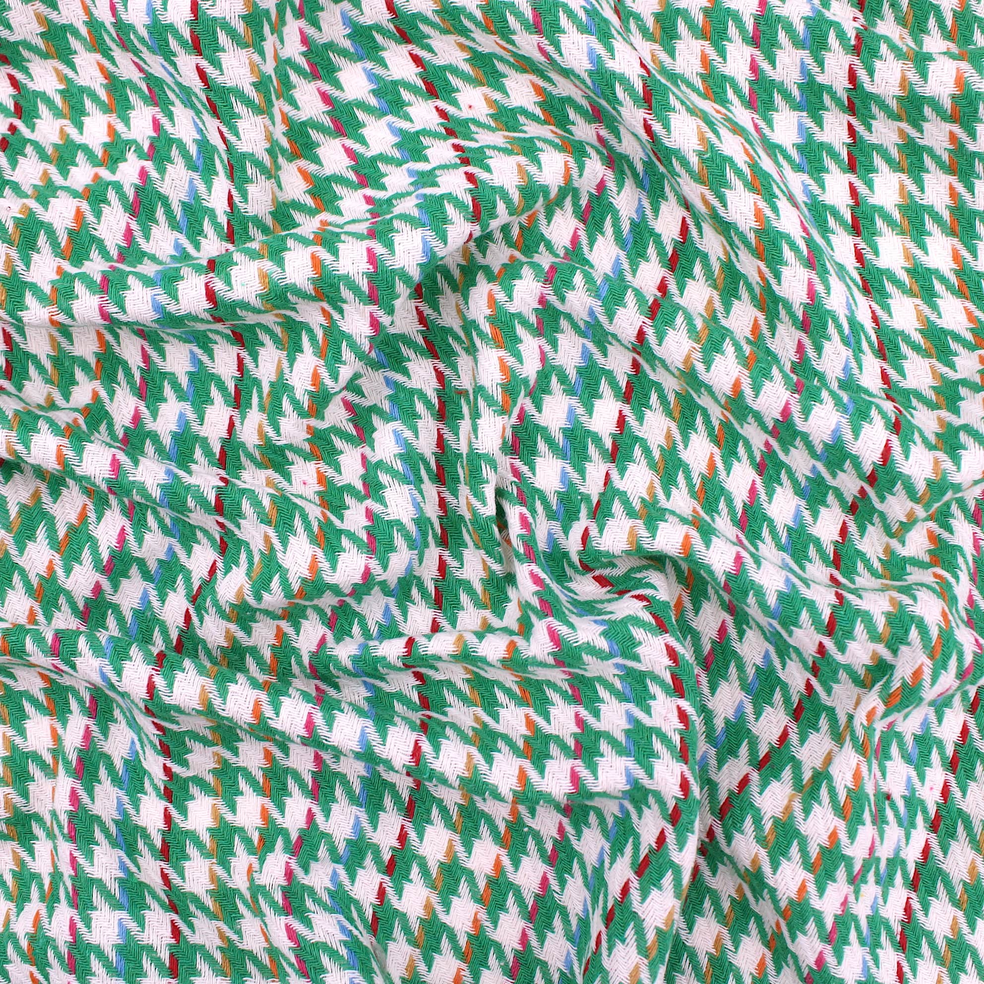 Dogtooth Woven Cotton Mix Suiting Dressmaking Fabric - Green – Lullabee ...