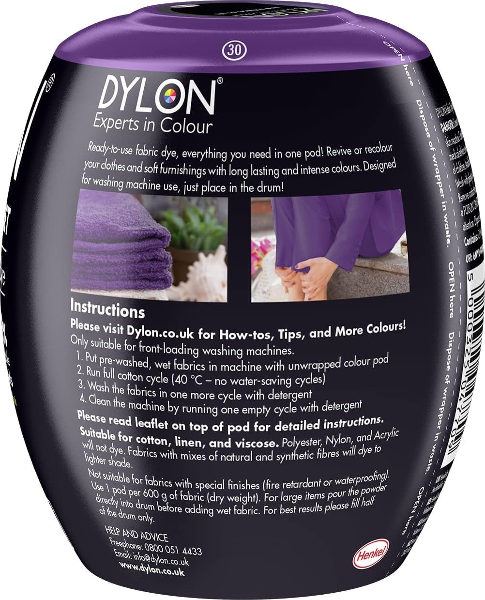 Dylon Washing Machine Fabric Dye Pods: Restore & Revive Clothes - Deep ...