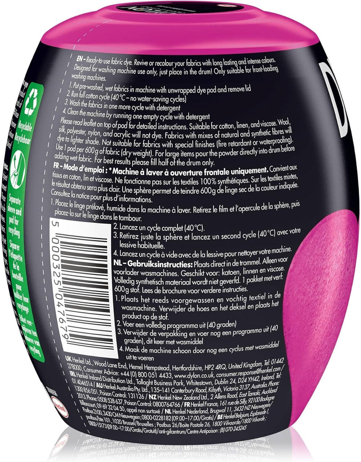 Dylon Washing Machine Fabric Dye Pods: Restore & Revive Clothes - Pass ...