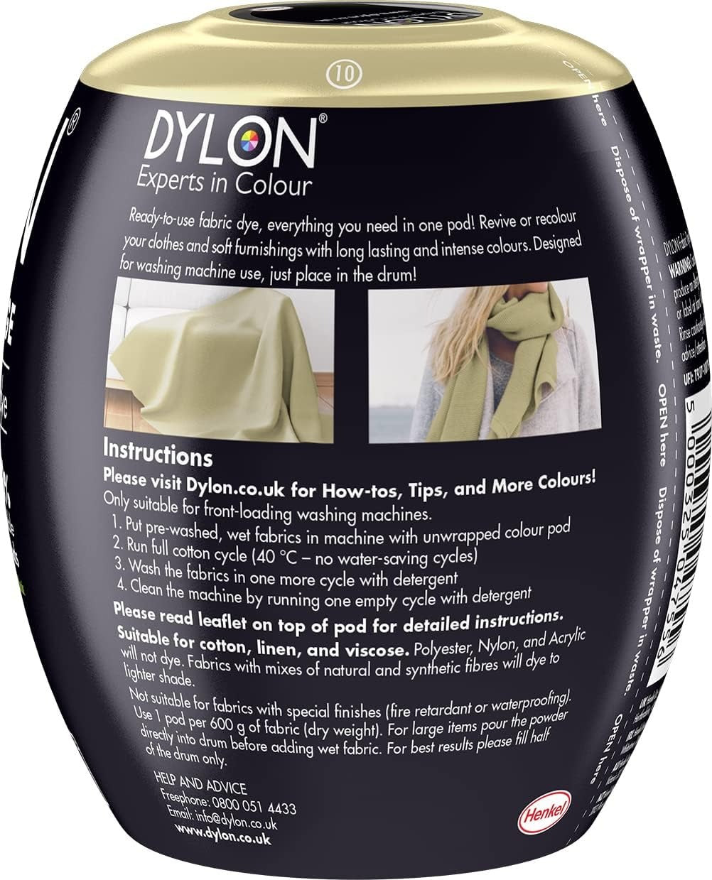 Dylon Washing Machine Fabric Dye Pods: Restore & Revive Clothes - Sand ...