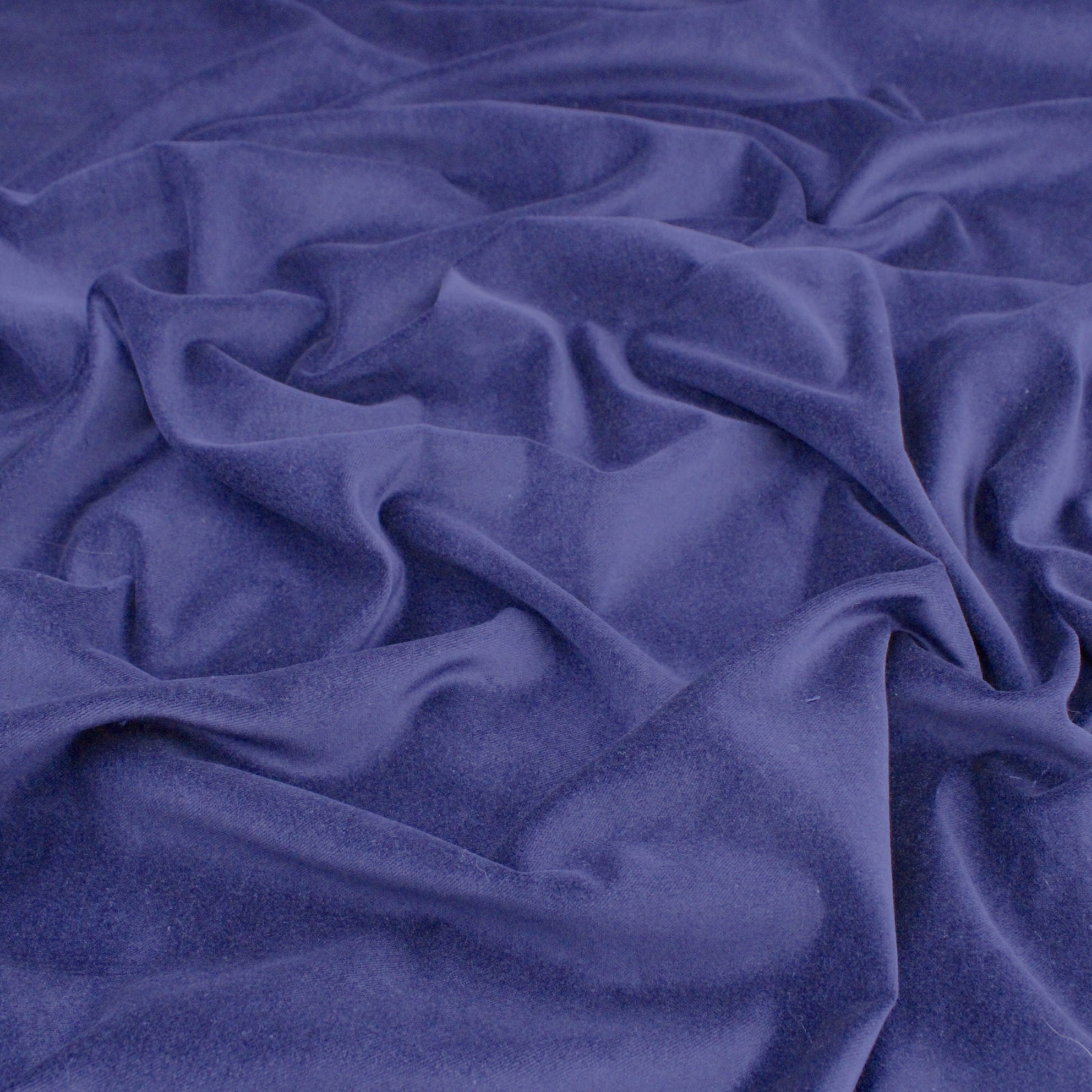 Genoa Pure 100% Cotton Velvet Upholstery Fabric - Navy – Lullabee Fabrics