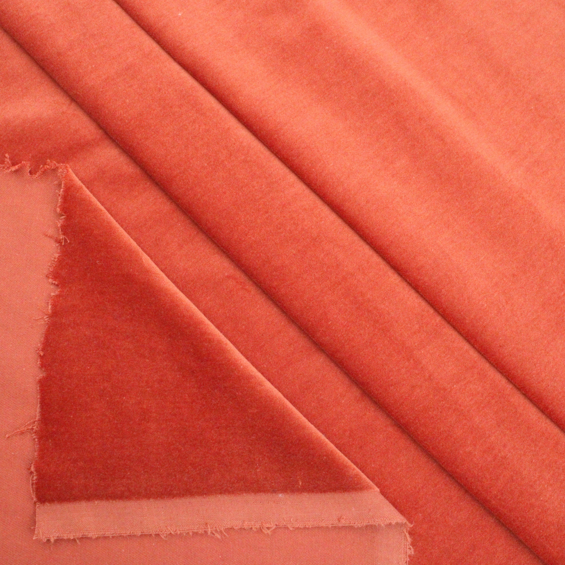 Genoa Pure 100% Cotton Velvet Upholstery Fabric - Terracotta – Lullabee ...