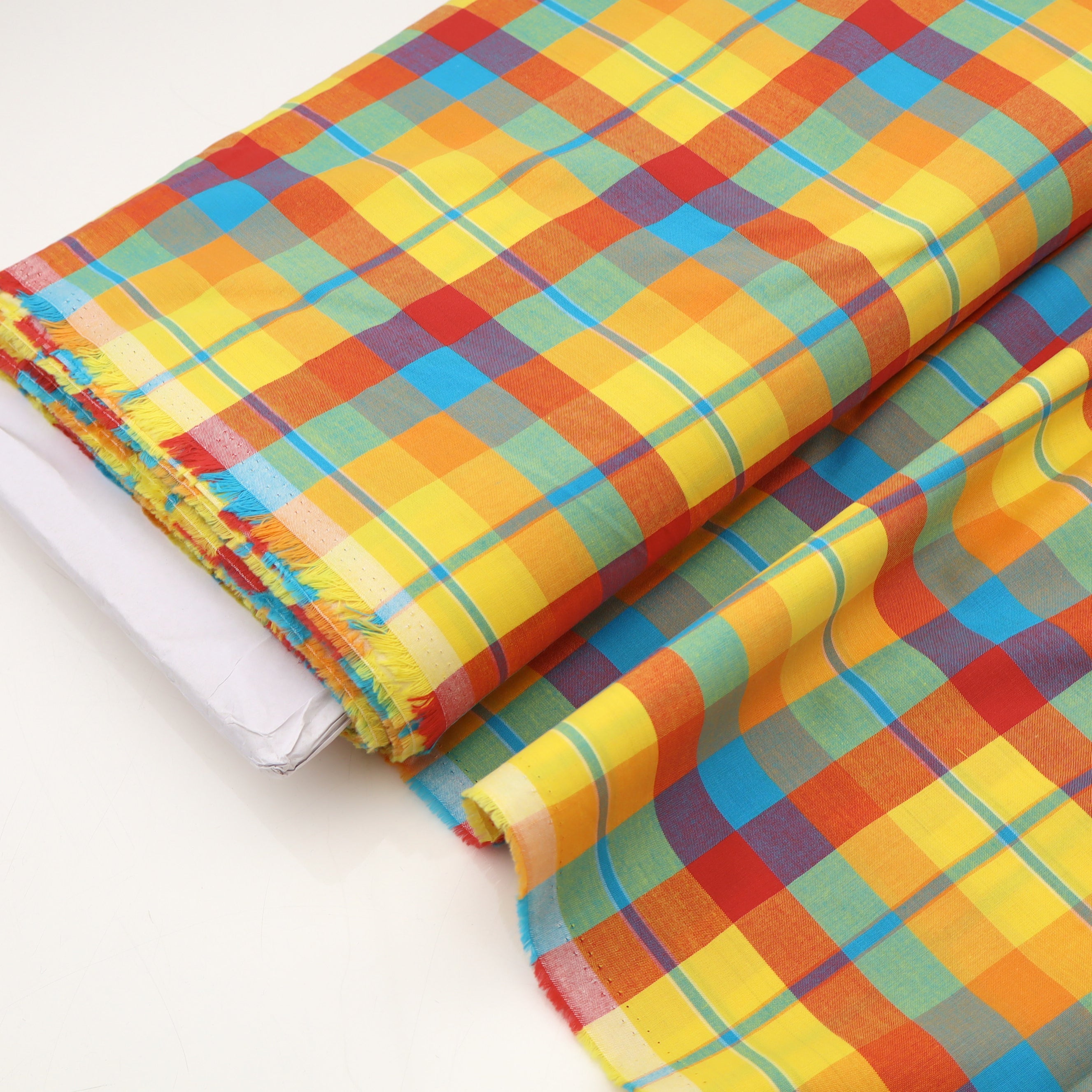 Indian Madras Shirting Cotton Checked Tartan Dressmaking Fabric - Sain ...