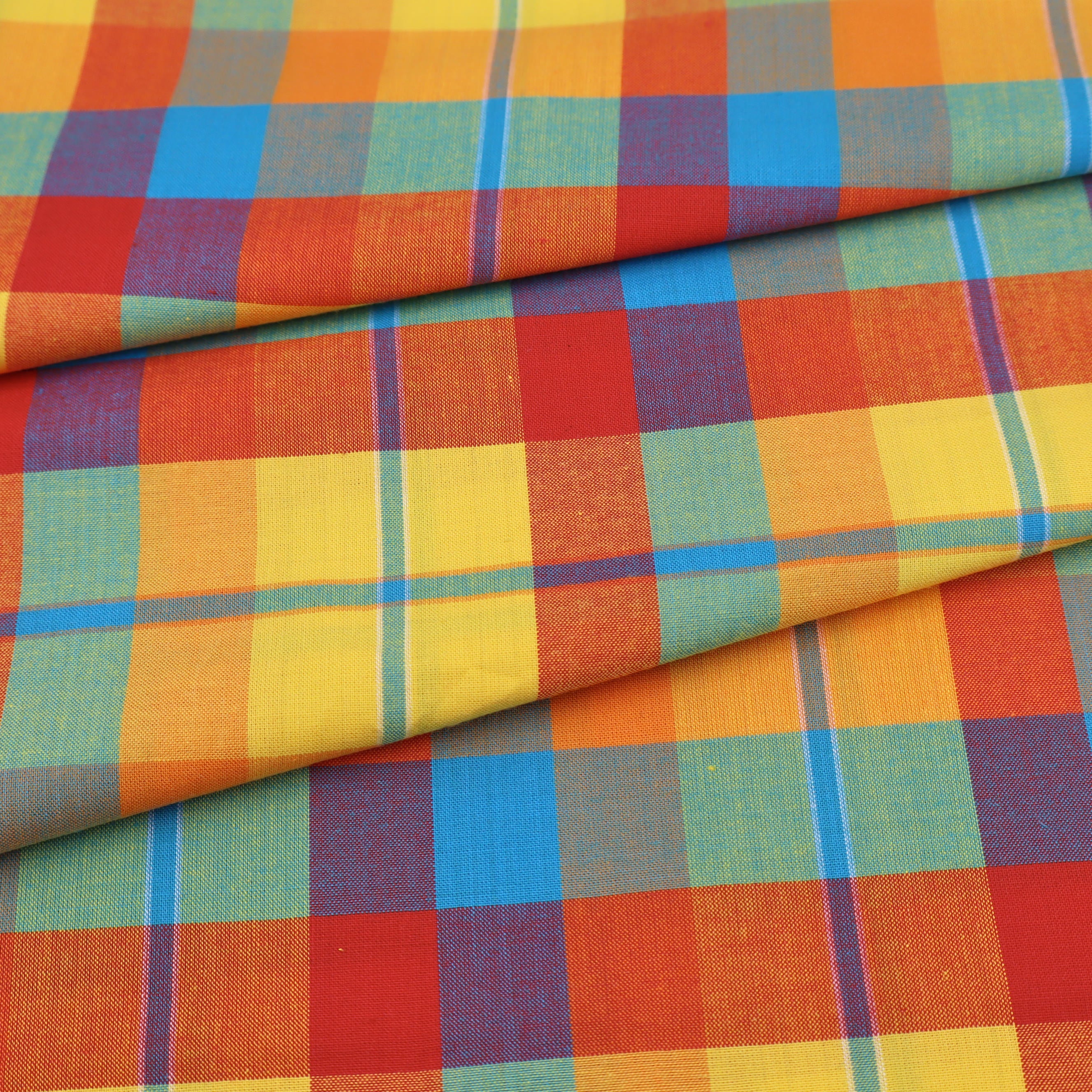 Indian Madras Shirting Cotton Checked Tartan Dressmaking Fabric - Sain ...