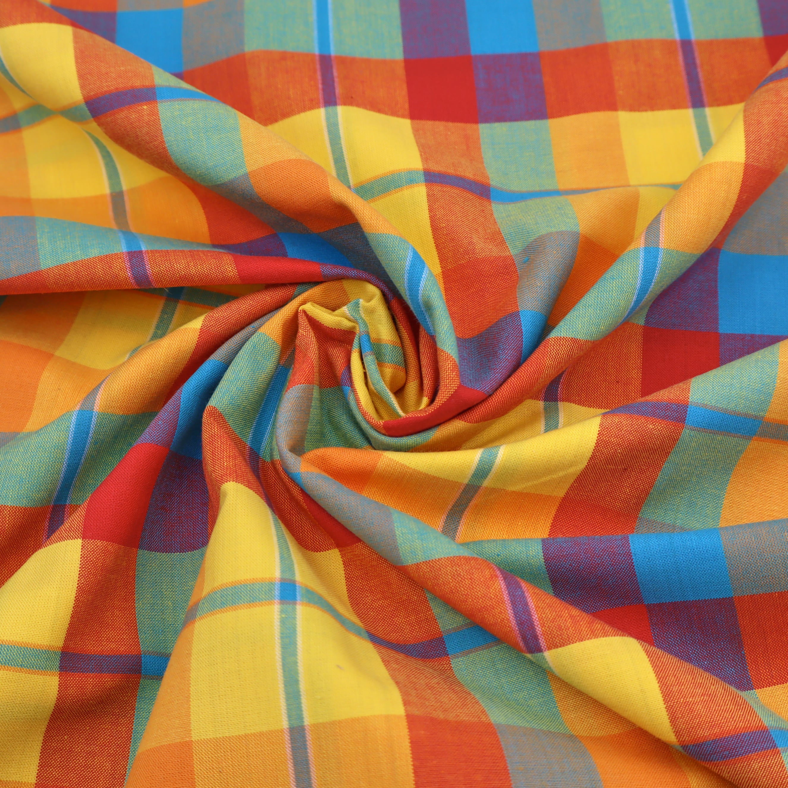 Indian Madras Shirting Cotton Checked Tartan Dressmaking Fabric - Sain ...