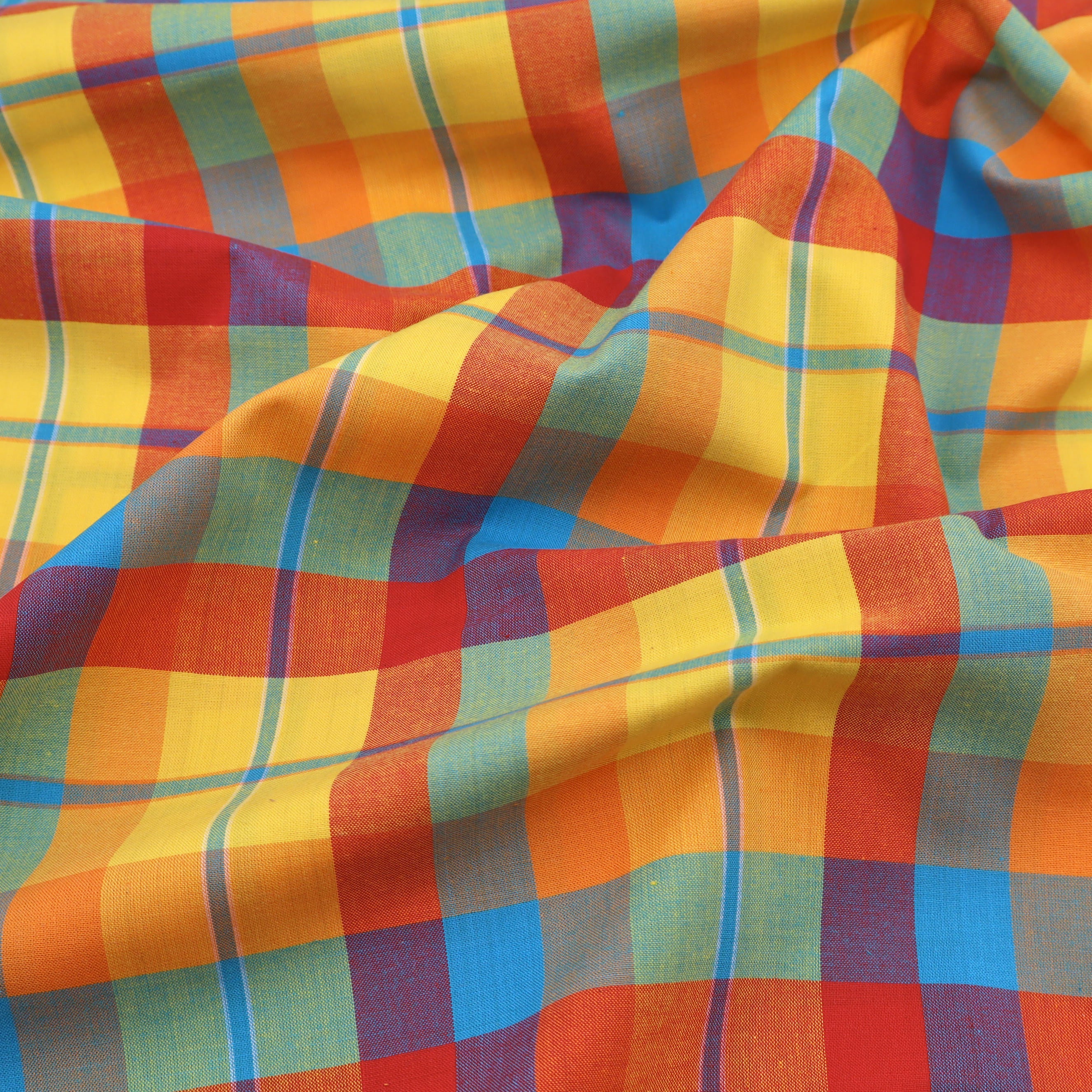 Indian Madras Shirting Cotton Checked Tartan Dressmaking Fabric - Sain ...