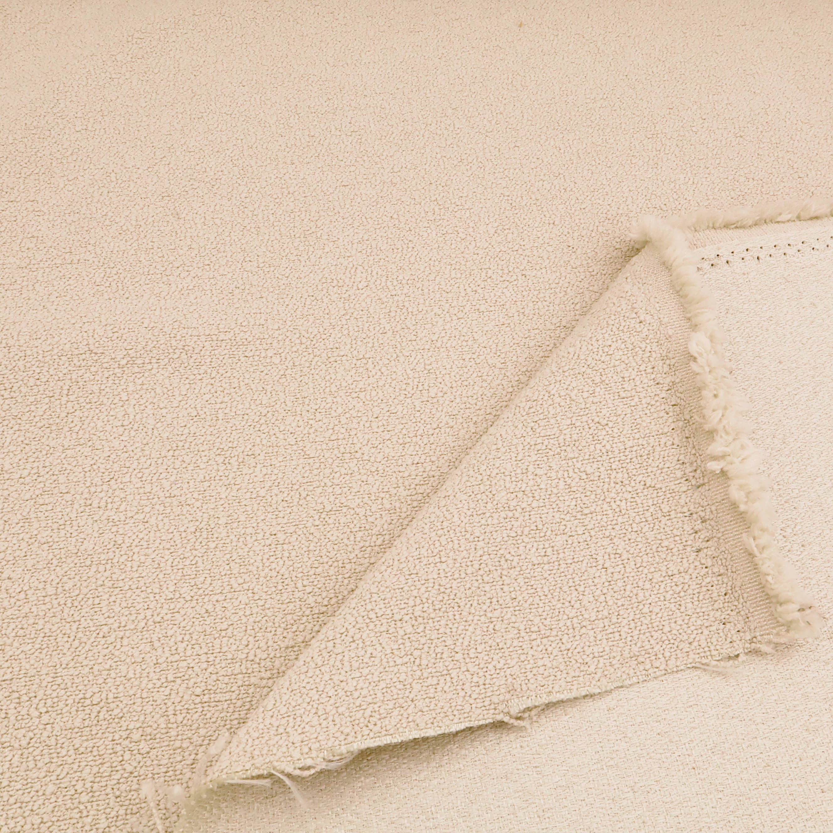 Italia Boucle Nubby Textured Wool Look Upholstery Fabric - Light Stone ...