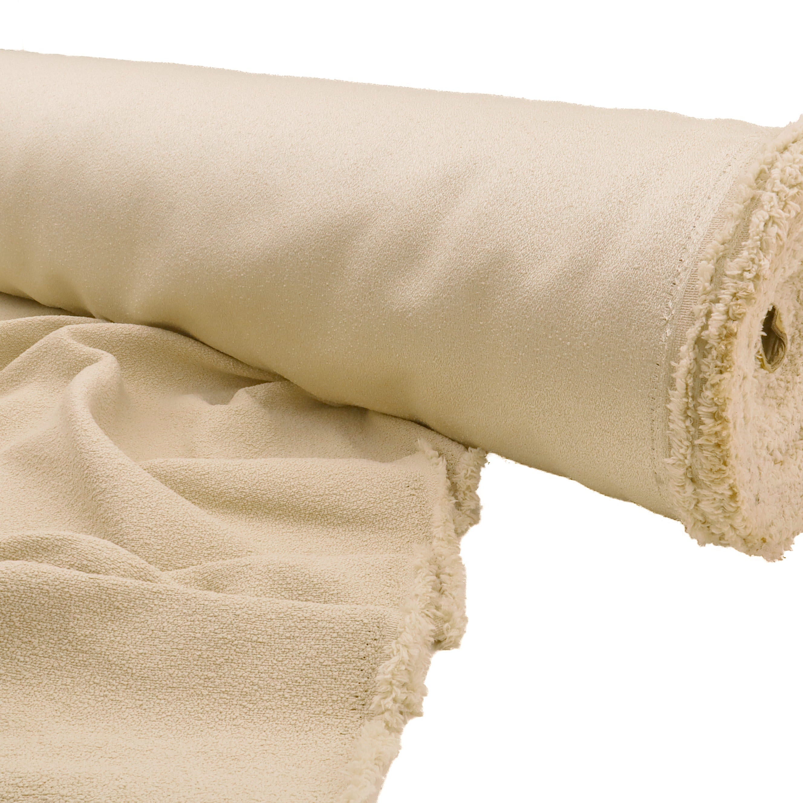 Italia Boucle Nubby Textured Wool Look Upholstery Fabric - Light Stone ...