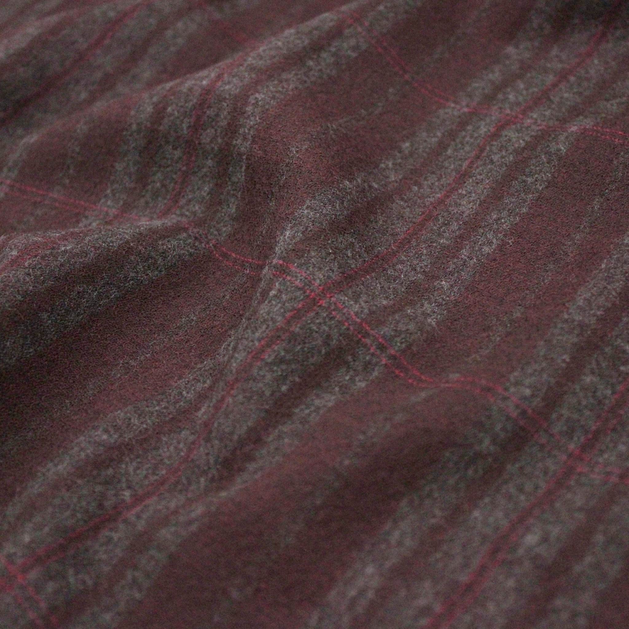 Italian Pure Wool Coating Jacketing and Suiting - Burgundy Plaid Check ...