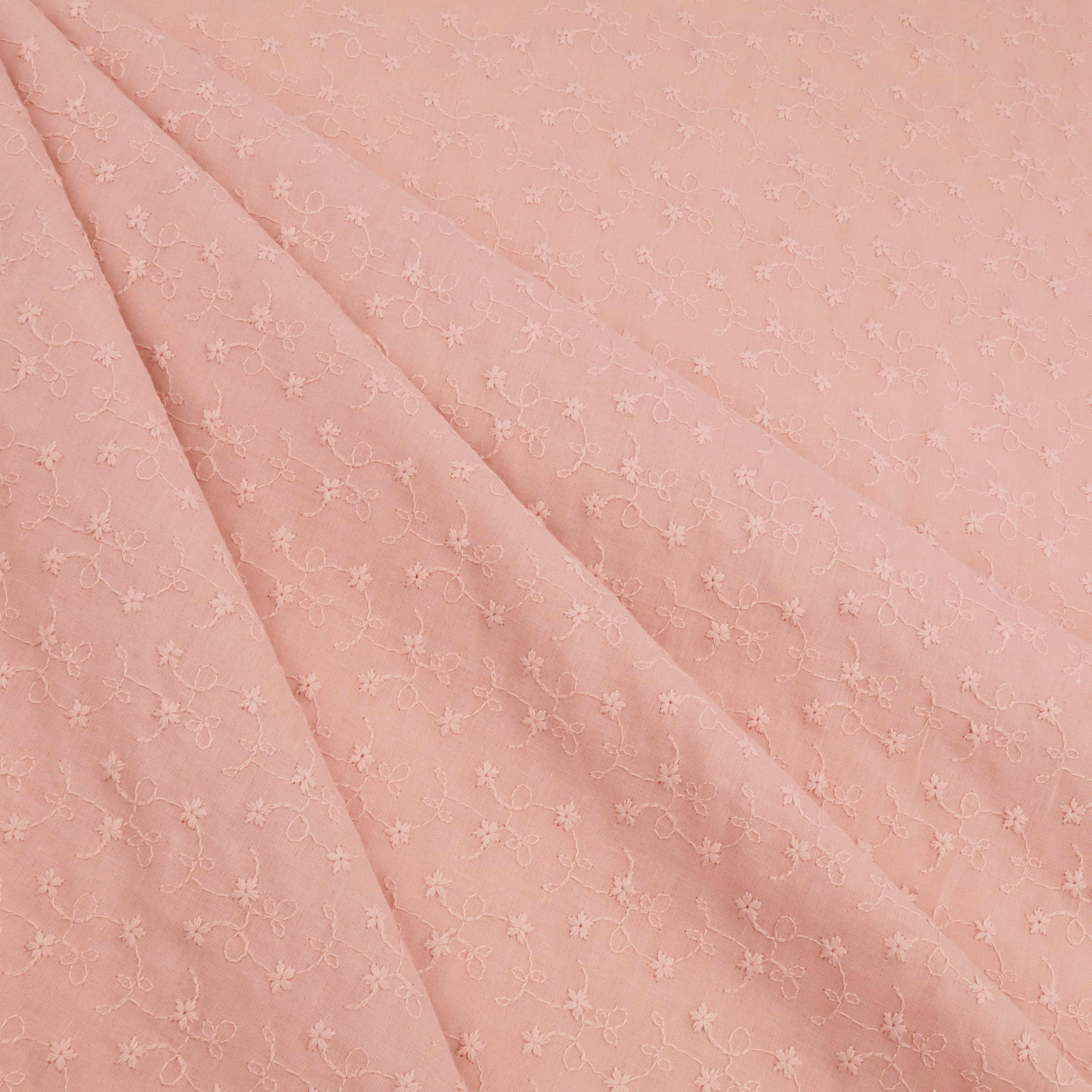 Kylie Cotton Embroidery Broderie Anglaise Dressmaking Fabric - Light P ...