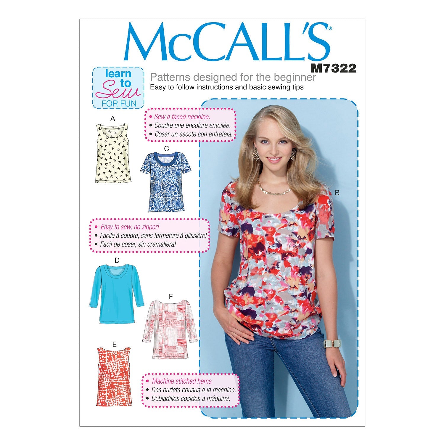 McCall’s Top Sewing Pattern M7322 – Lullabee Fabrics