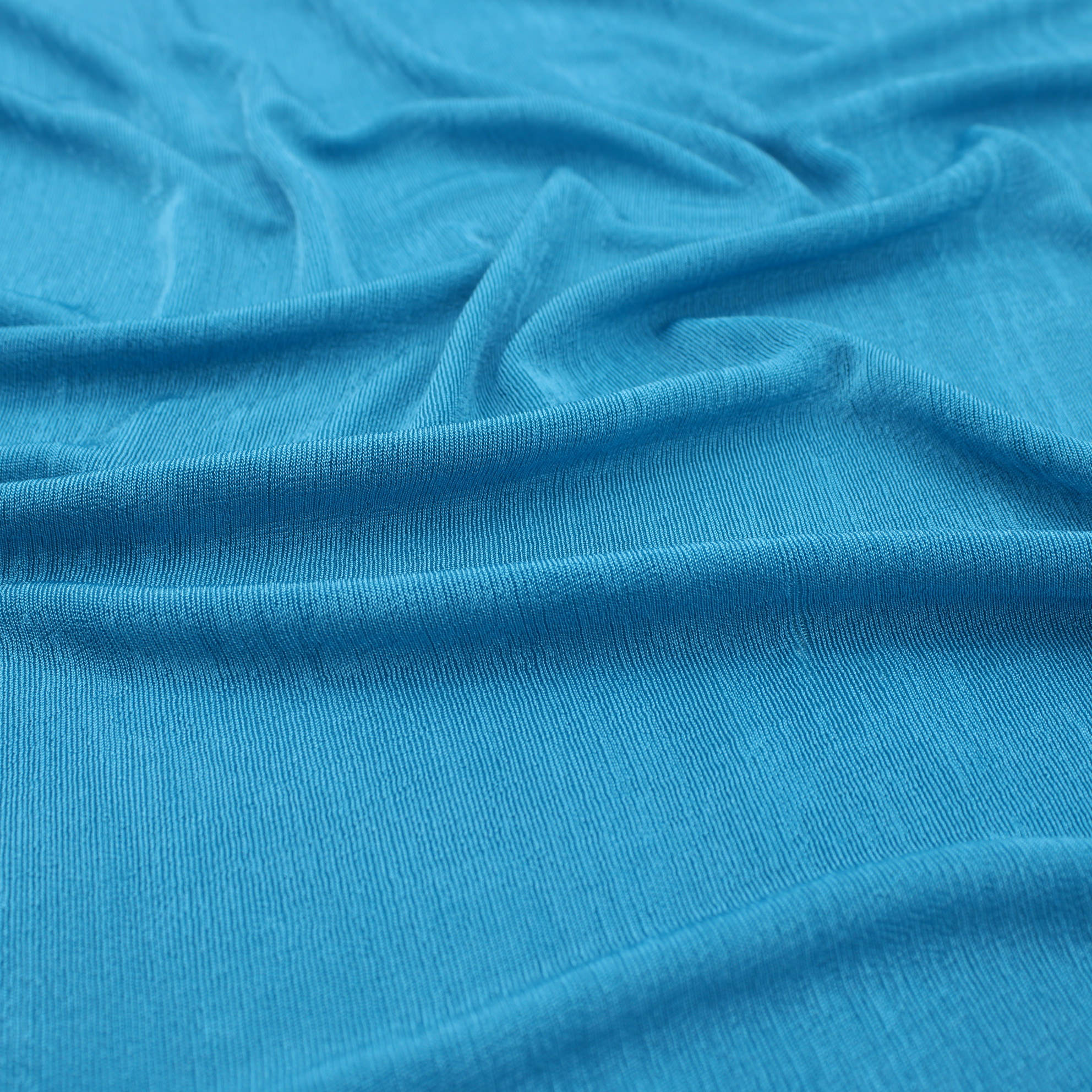 Maxine Slinky Shiny Stretch Textured Jersey Fabric - Turquoise ...