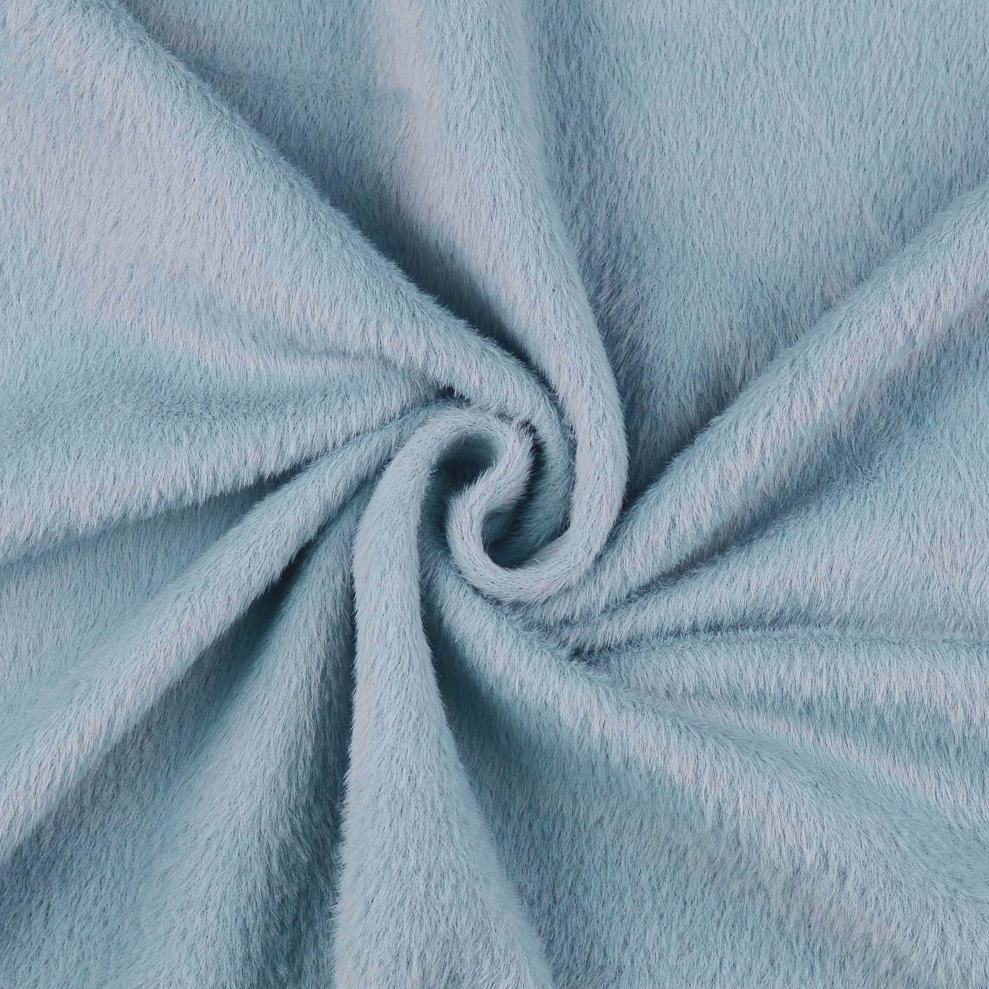 Mode Fake Faux Fur Short Pile Luxury Coating Fabric - Blue – Lullabee ...