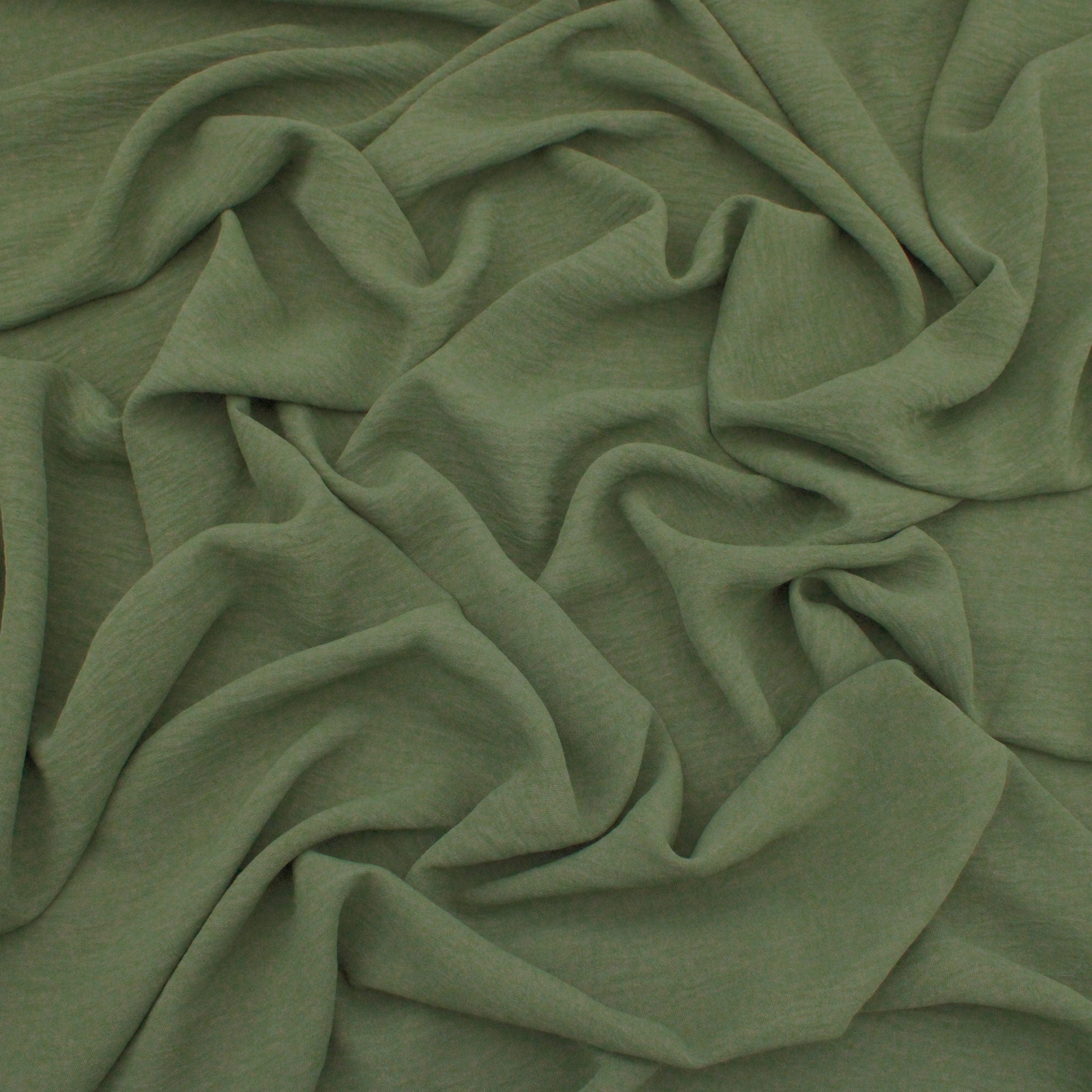 Ocean Crepe Crushed Look Stretch Woven Dressmaking Fabric - Olive ...