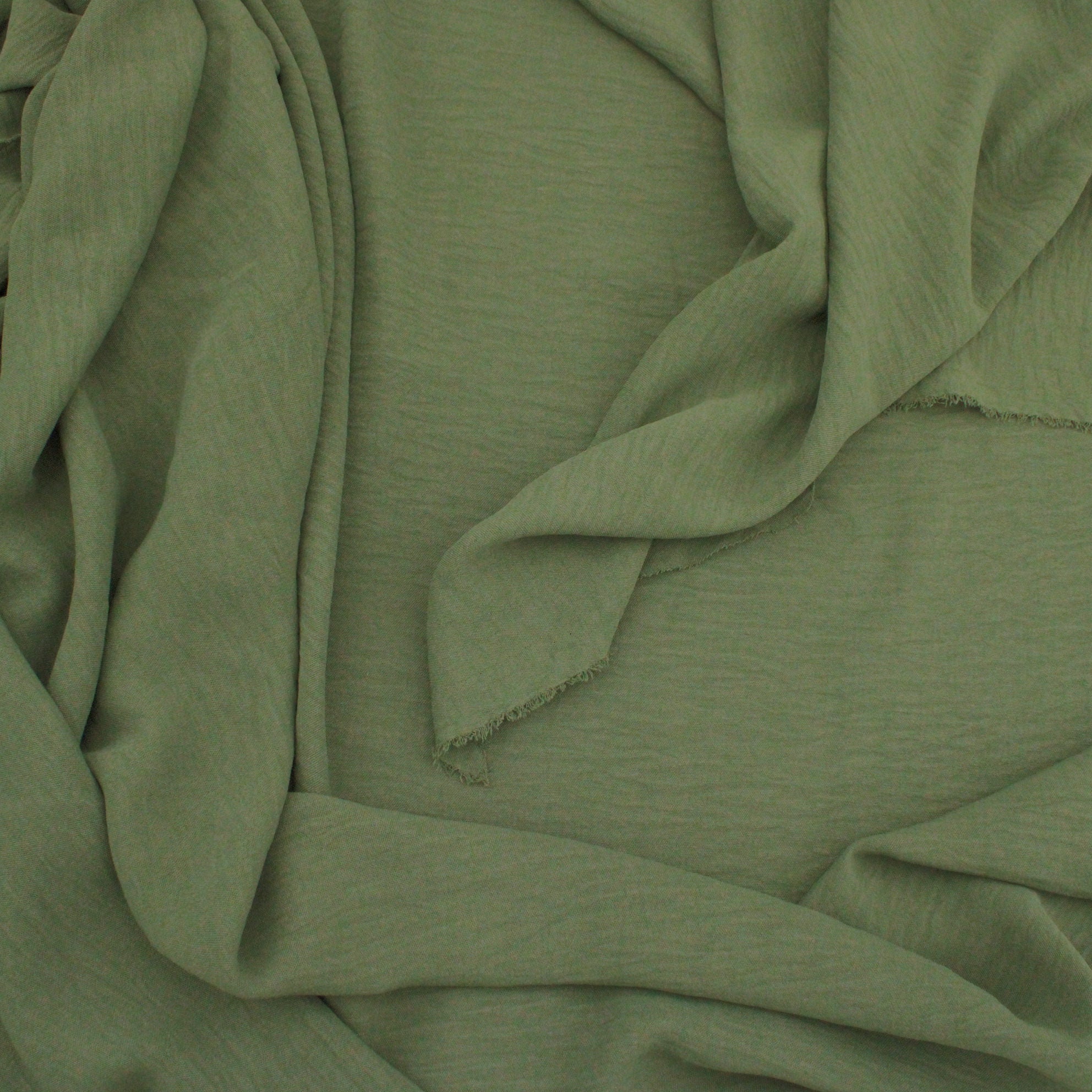 Ocean Crepe Crushed Look Stretch Woven Dressmaking Fabric - Olive ...