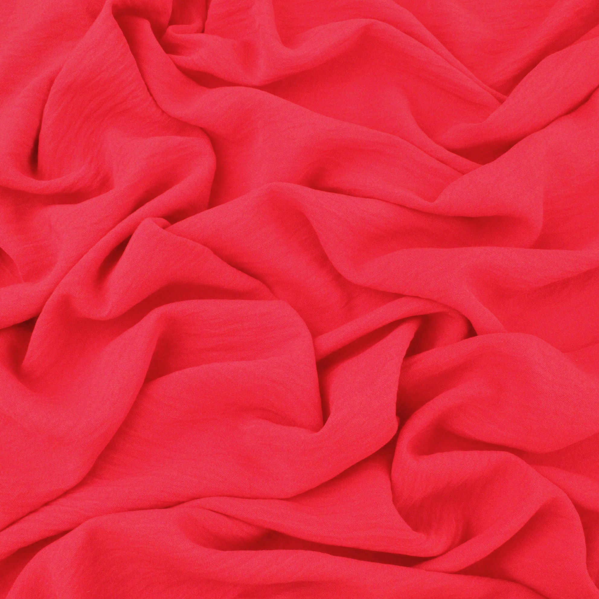 Ocean Crepe Crushed Look Stretch Woven Dressmaking Fabric - Red ...