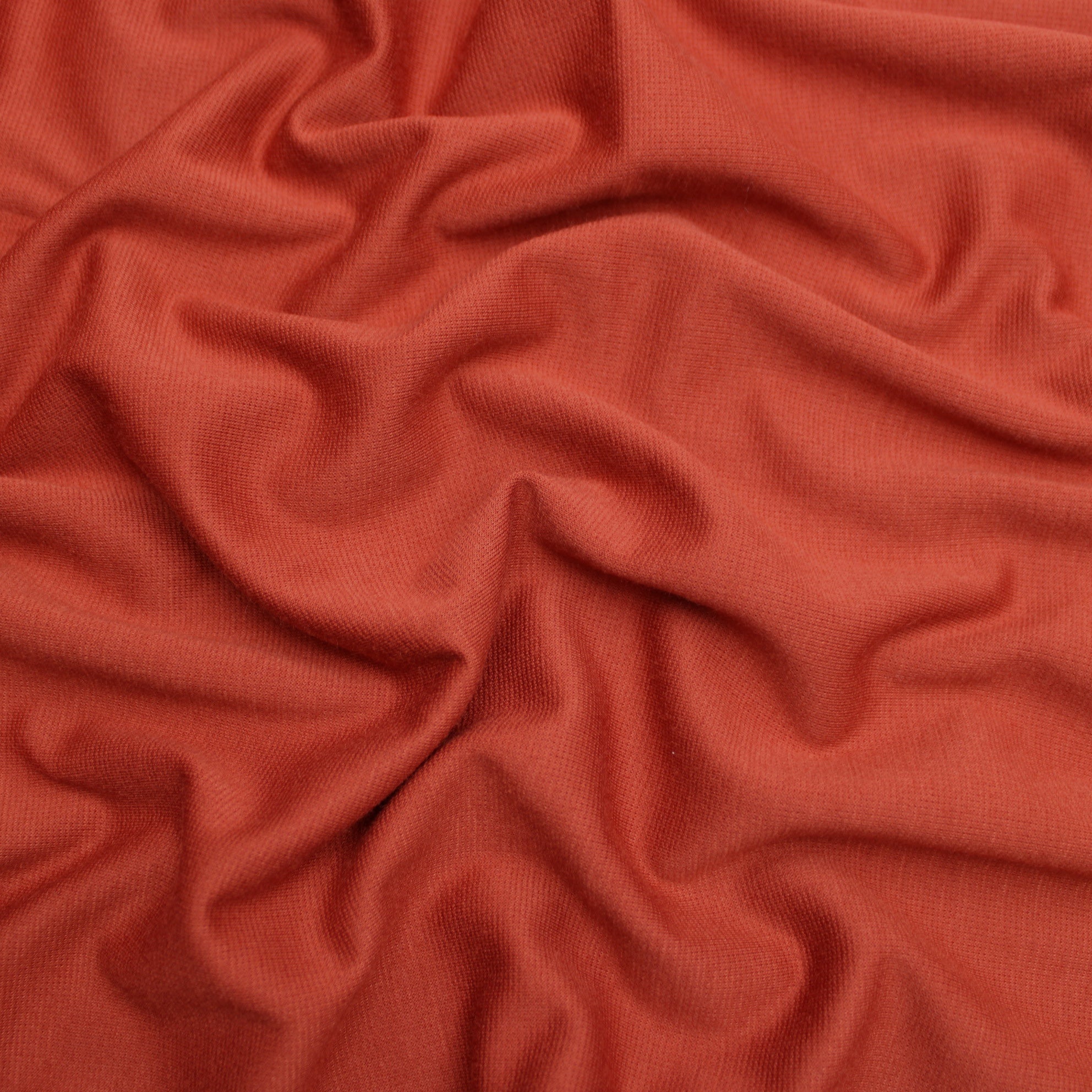 Plain Poly Ponte Roma Double Knit Stretch Jersey Fabric - Rust ...