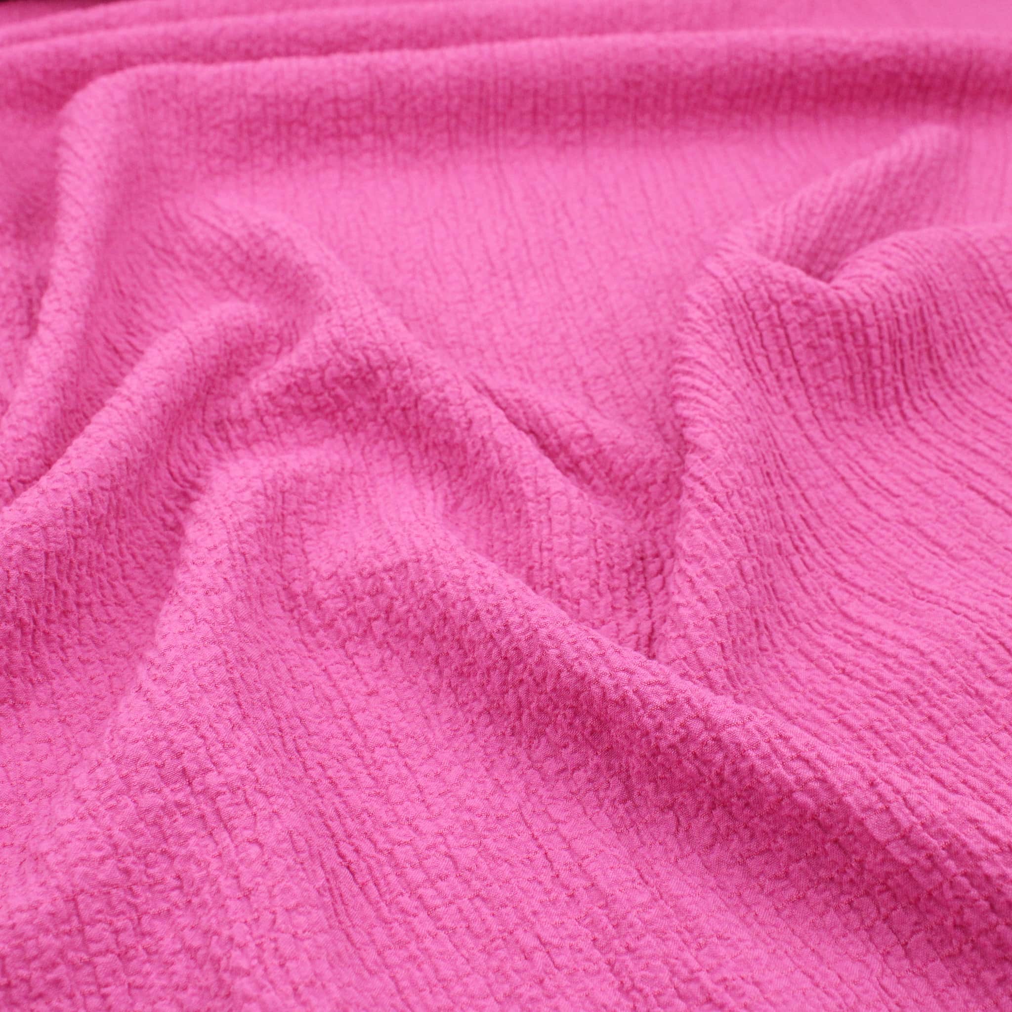 Plain Solid Rayon Crinkle Seersucker - Electric Pink – Lullabee Fabrics