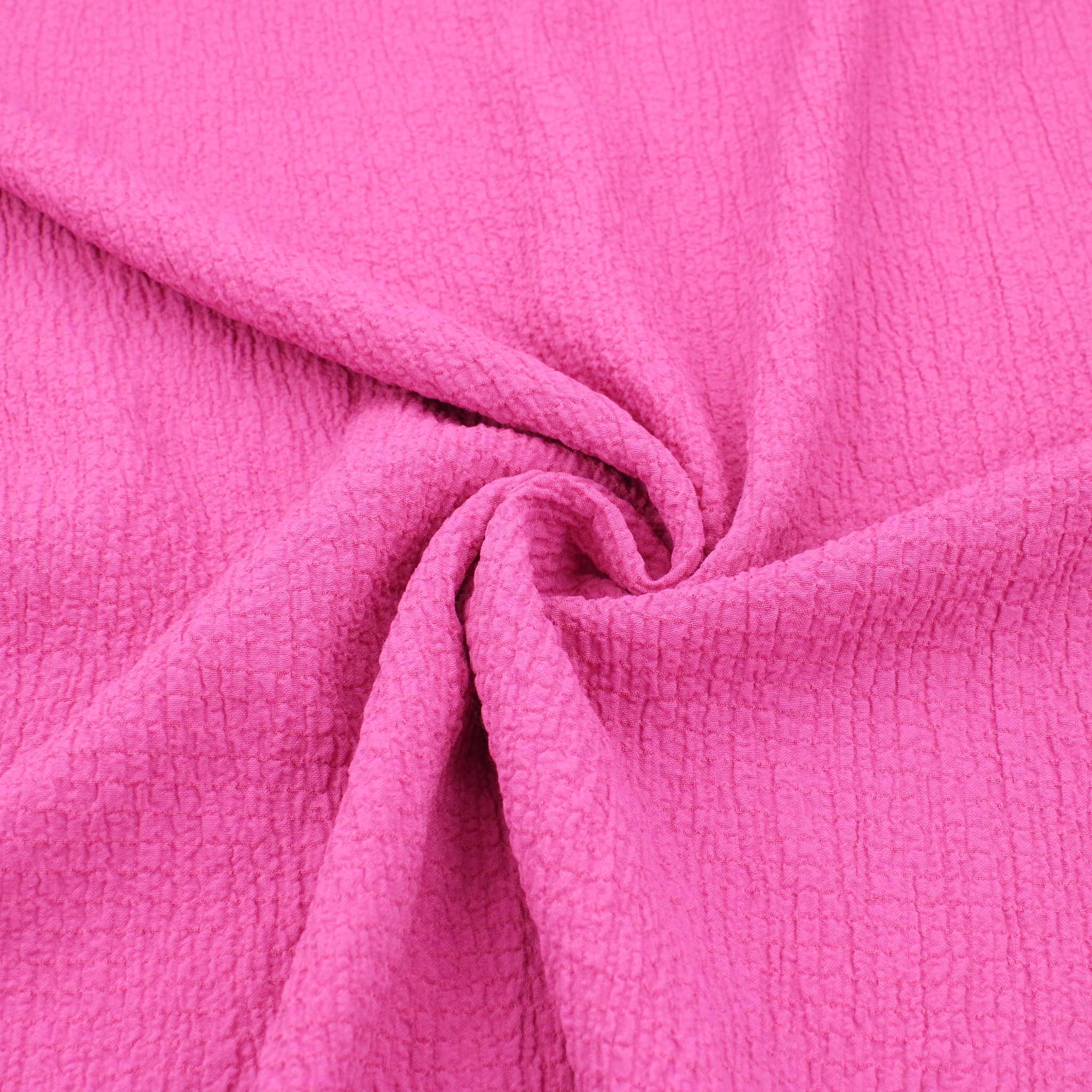 Plain Solid Rayon Crinkle Seersucker - Electric Pink – Lullabee Fabrics