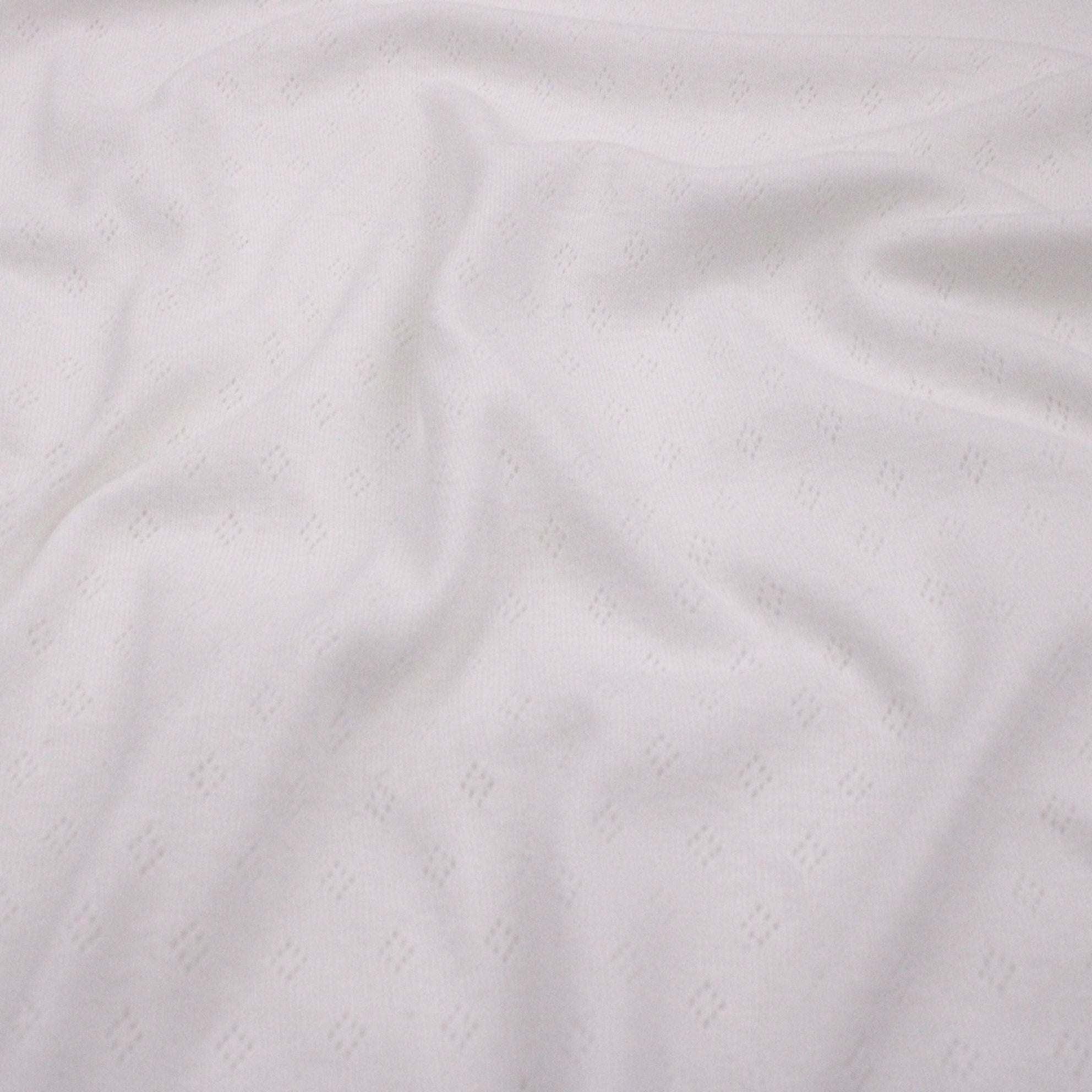 Pointelle Diamond Cotton Jersey - Off White – Lullabee Fabrics