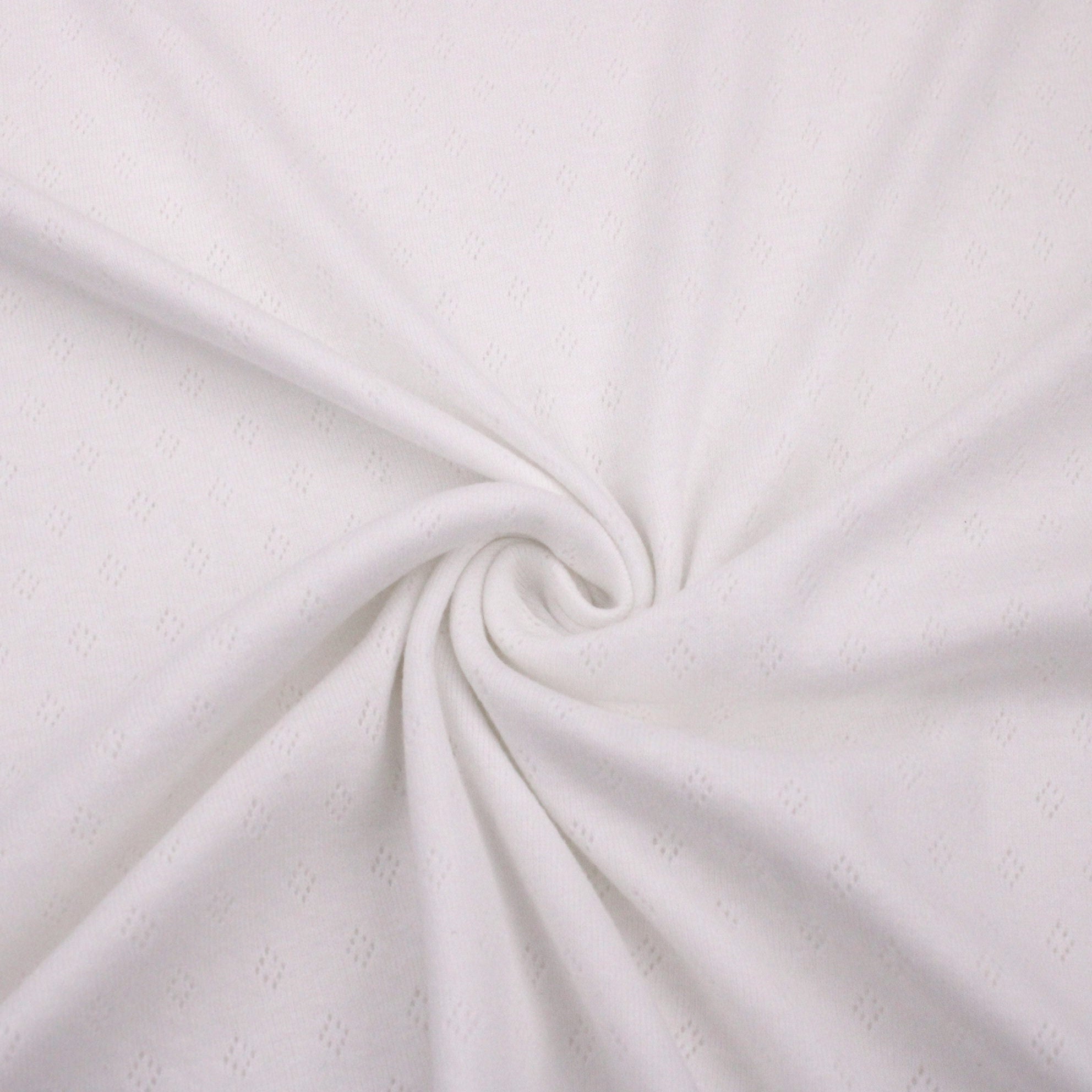 Pointelle Diamond Cotton Jersey - Off White – Lullabee Fabrics