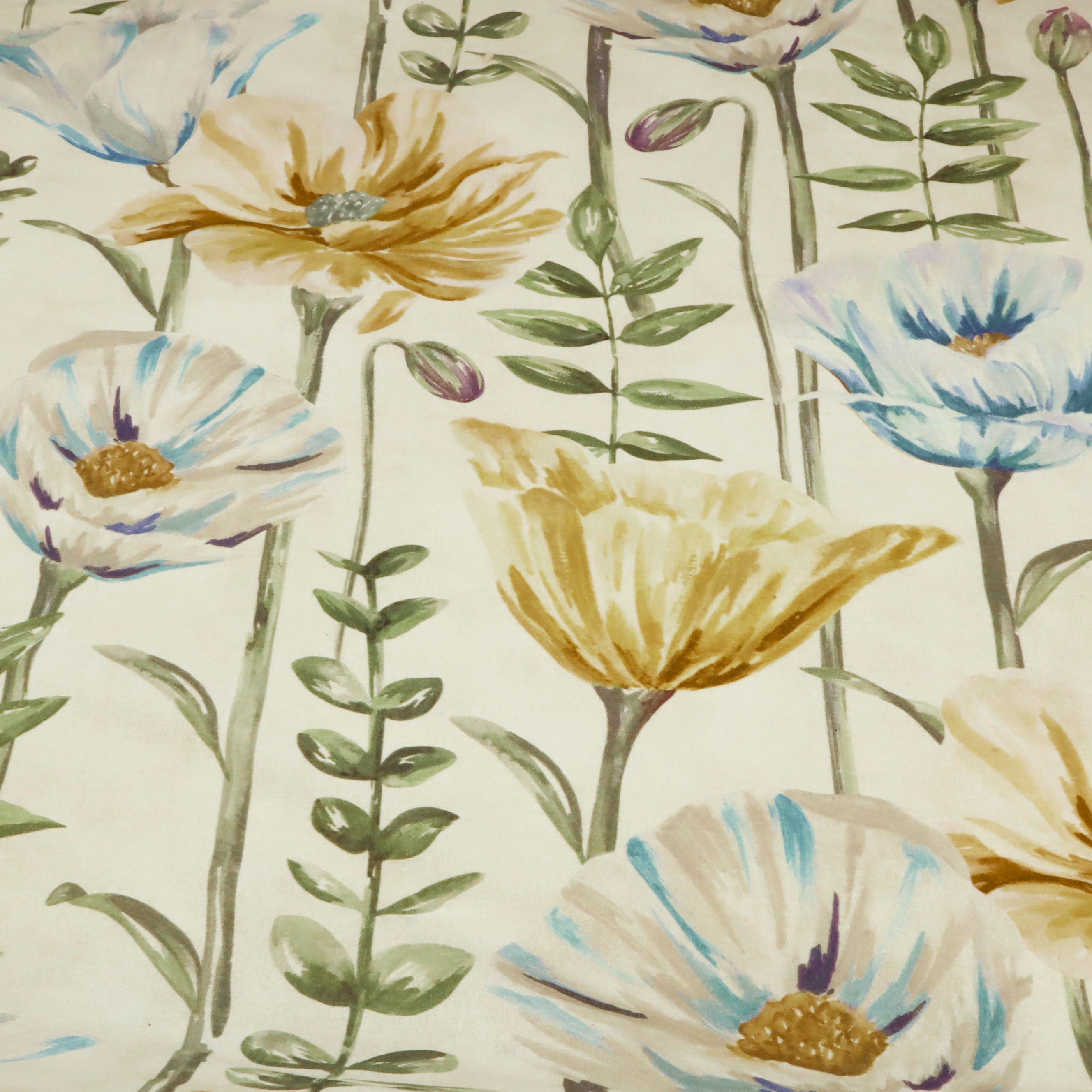 Printed Cotton Canvas Light Upholstery Fabric - Bold Flowers – Lullabee ...