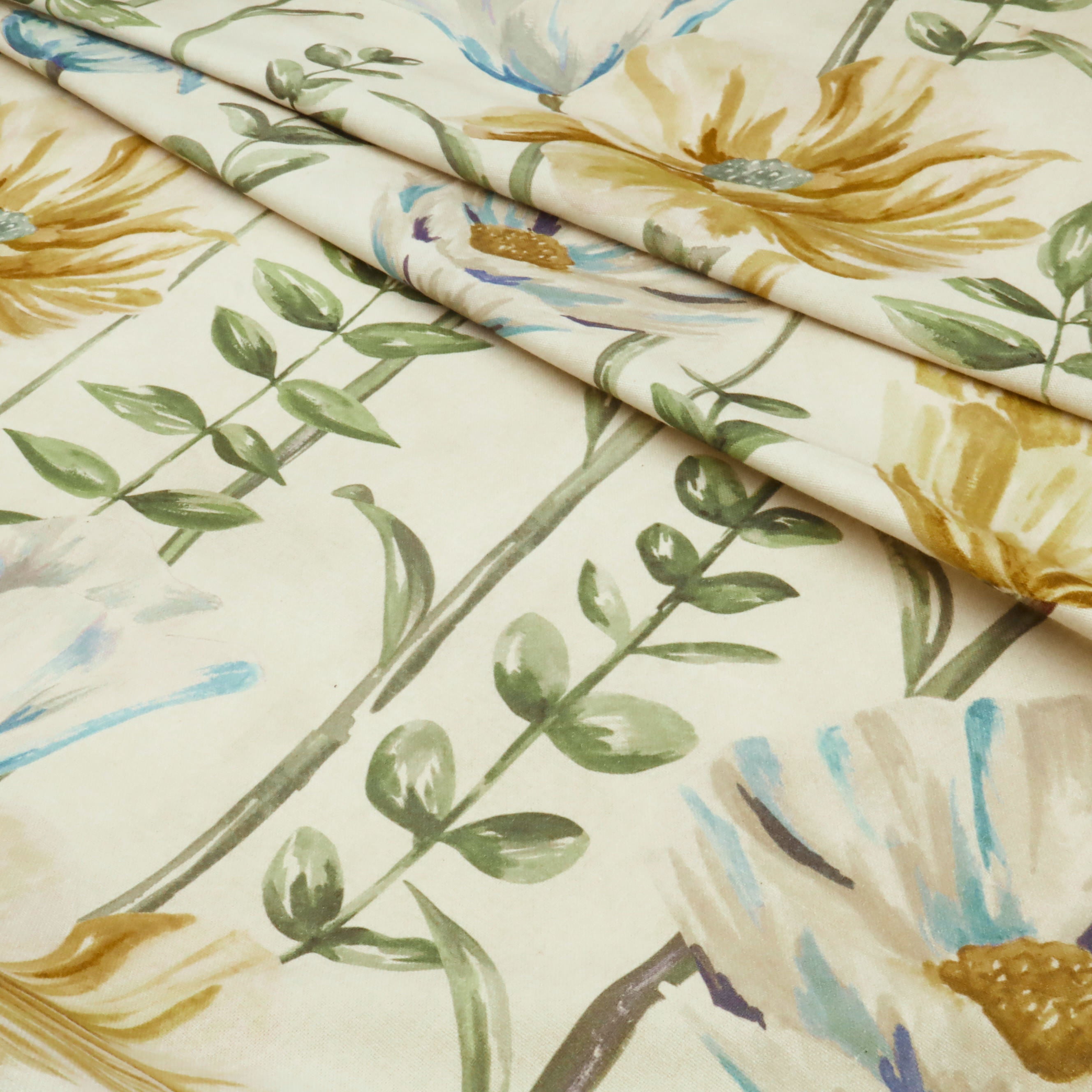 Printed Cotton Canvas Light Upholstery Fabric - Bold Flowers – Lullabee ...