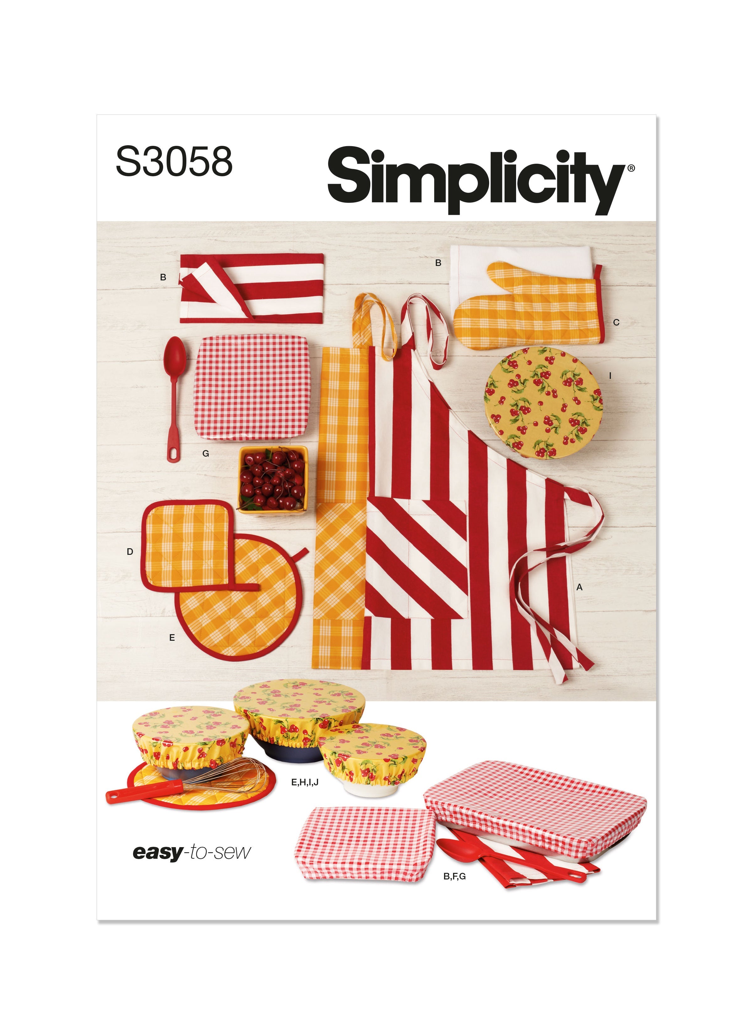 Simplicity Apron & Kitchen Accessories Sewing Pattern S3058OS ...