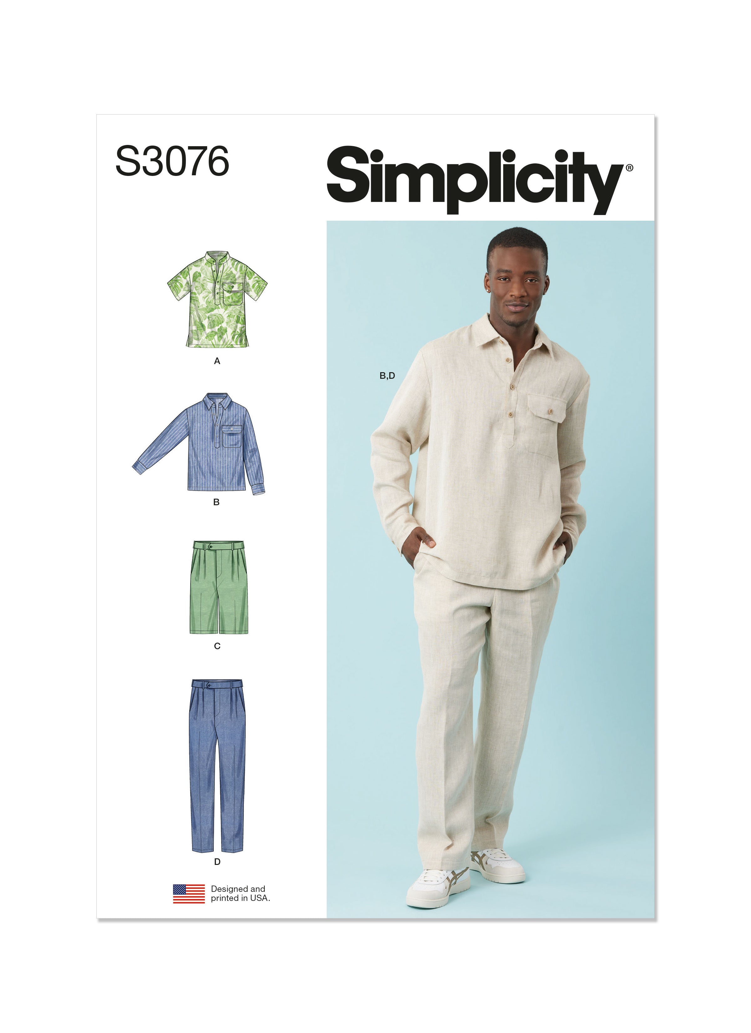 Simplicity Men's Tops, Shorts and Pants Sewing Pattern S3076 – Lullabee ...