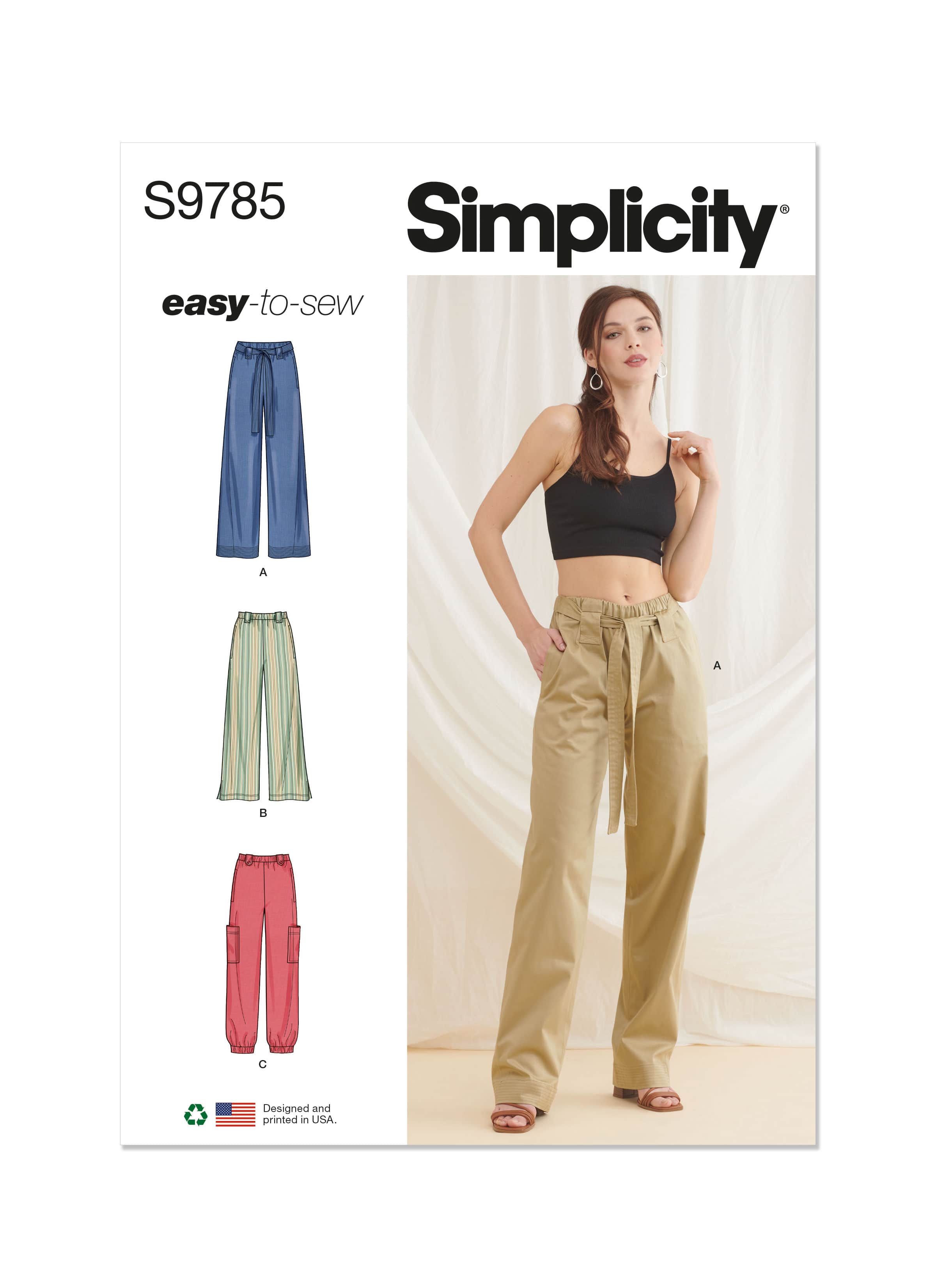Simplicity Misses Pants Sewing Pattern S9785 – Lullabee Fabrics