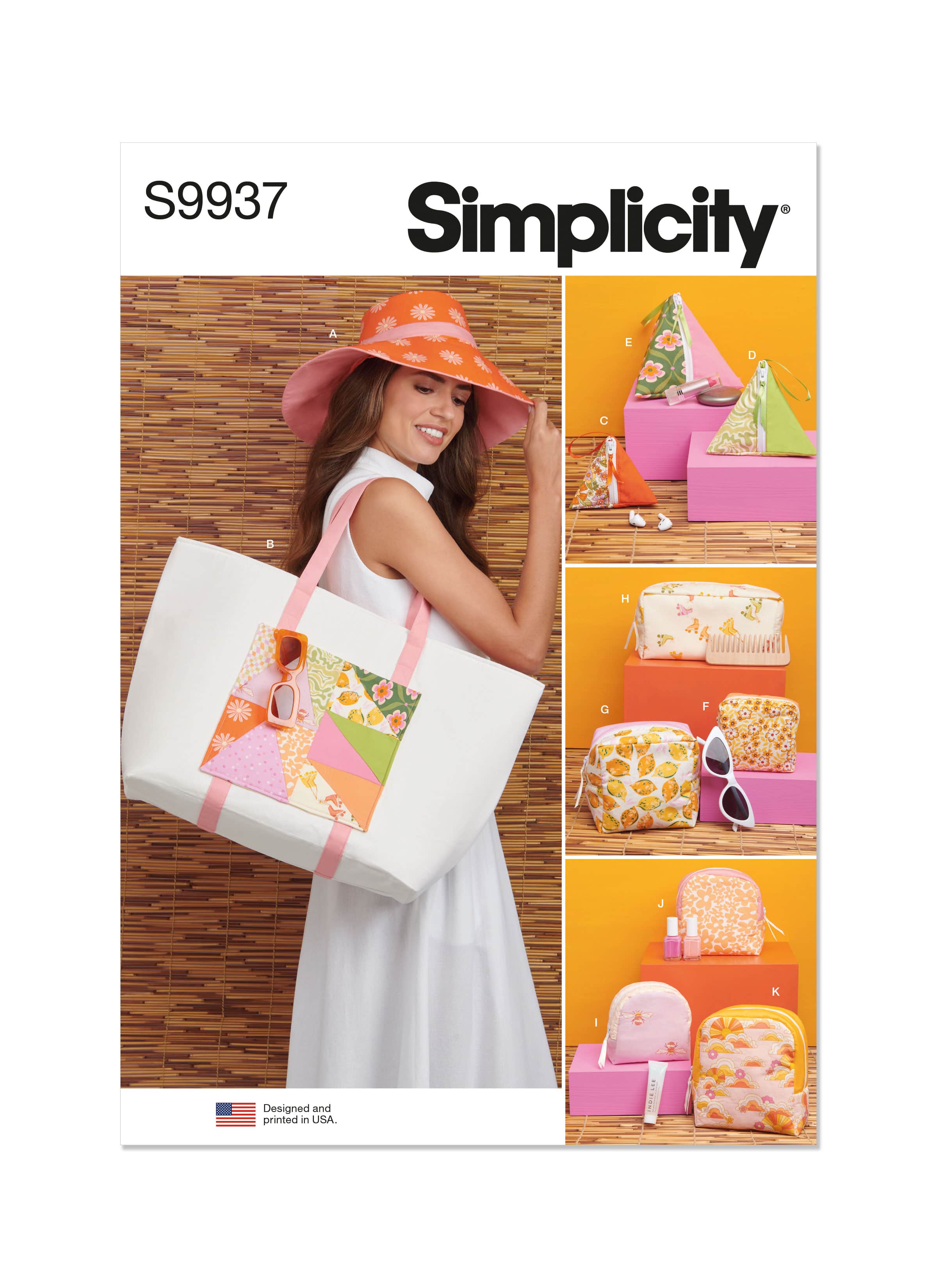 Simplicity Hat, Tote Bag & Zipper Cases Sewing Pattern S9937A (ALL SIZ ...