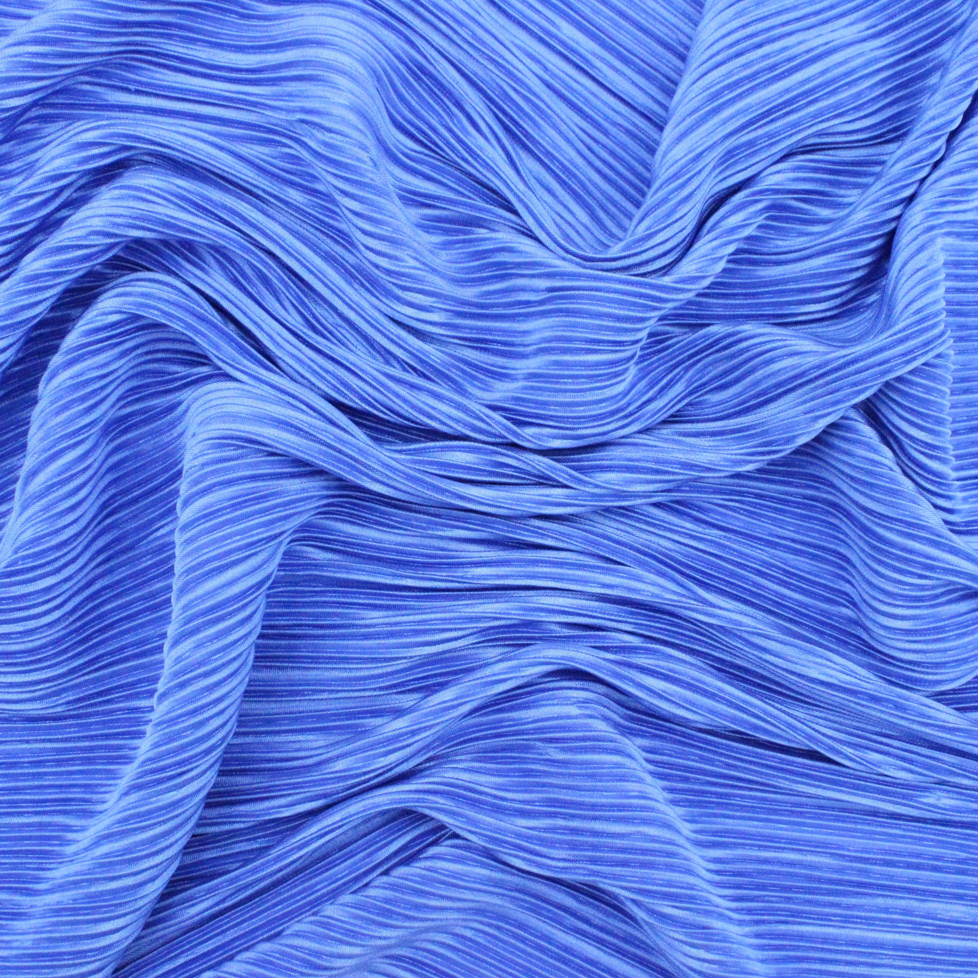 Satin Feel Cloque Crinkled Pleats Plisse Fabric - Royal Blue – Lullabee ...